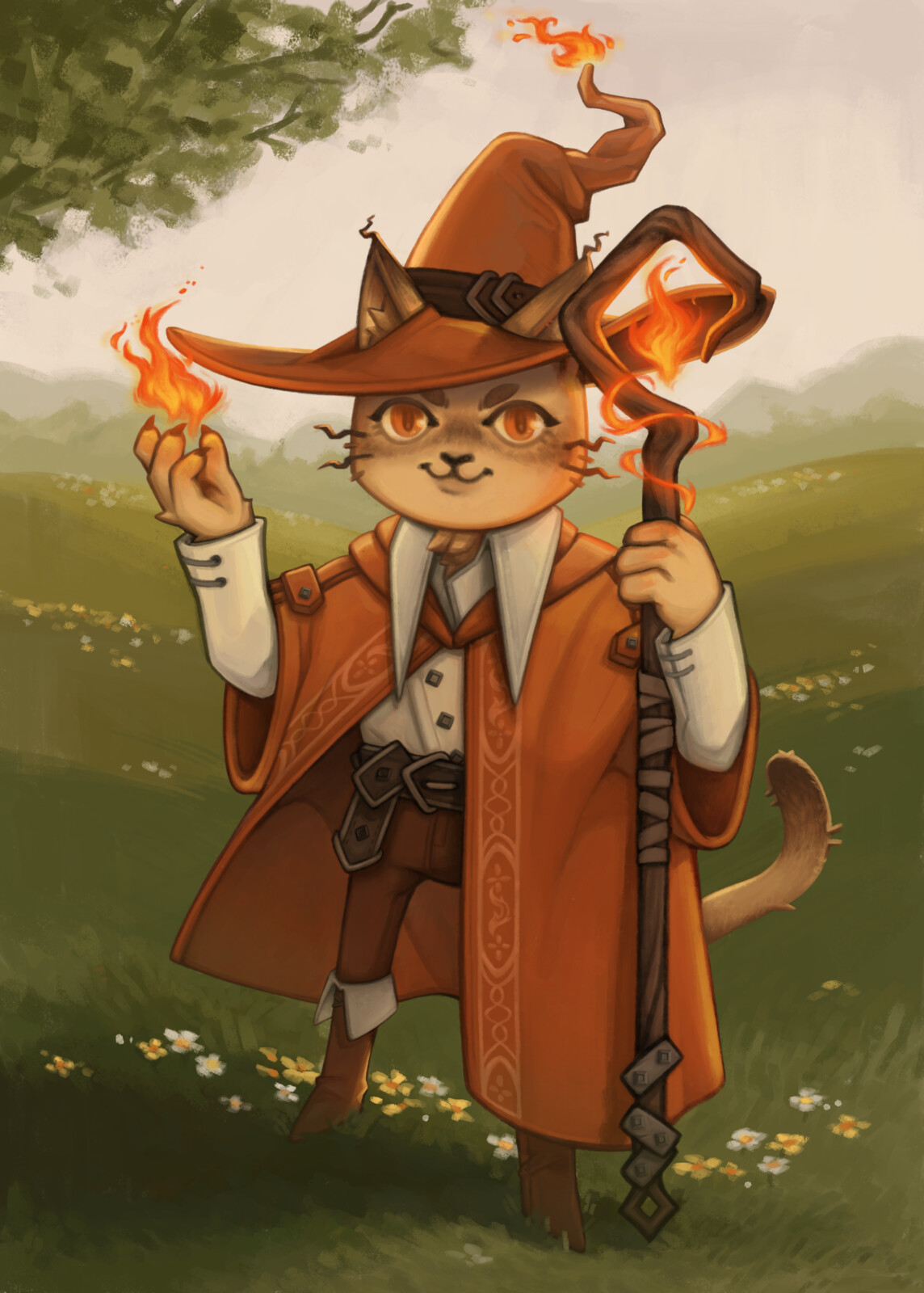 Petra Jelaca - Arcane Treasures TCG - Fire Sorceress Illustration