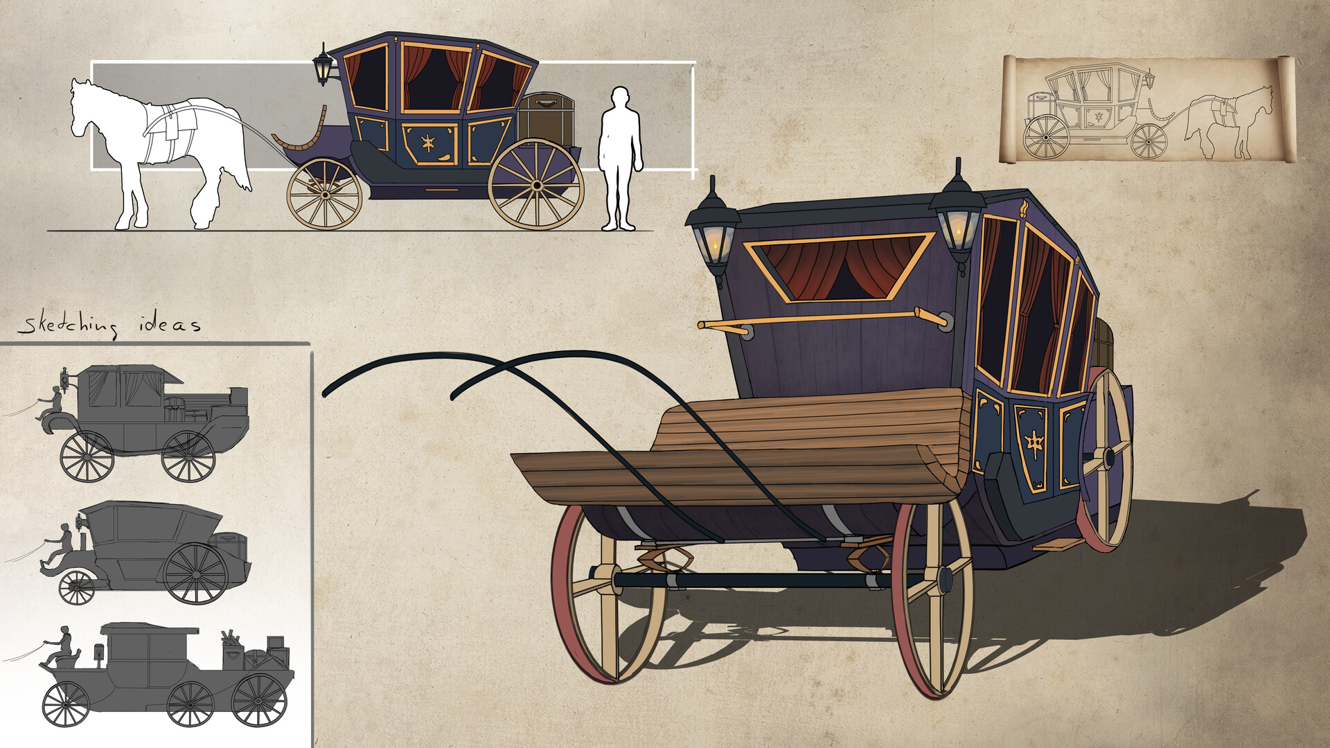 ArtStation - Horse carriage vehicle