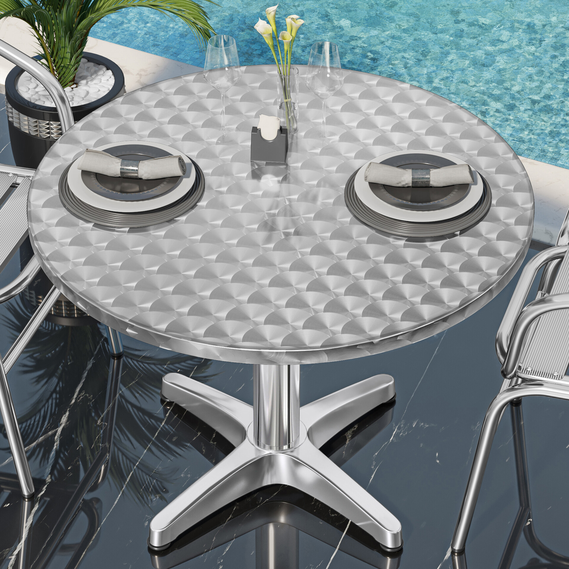 ArtStation - Aluminium Bistro Table Top