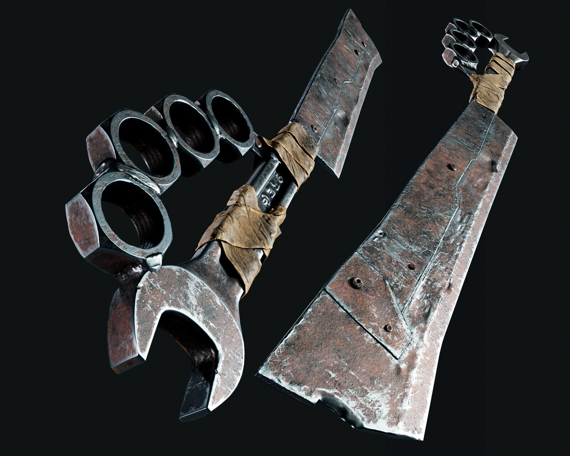 ArtStation - Post-apocalyptic knife. Game ready 3D model.