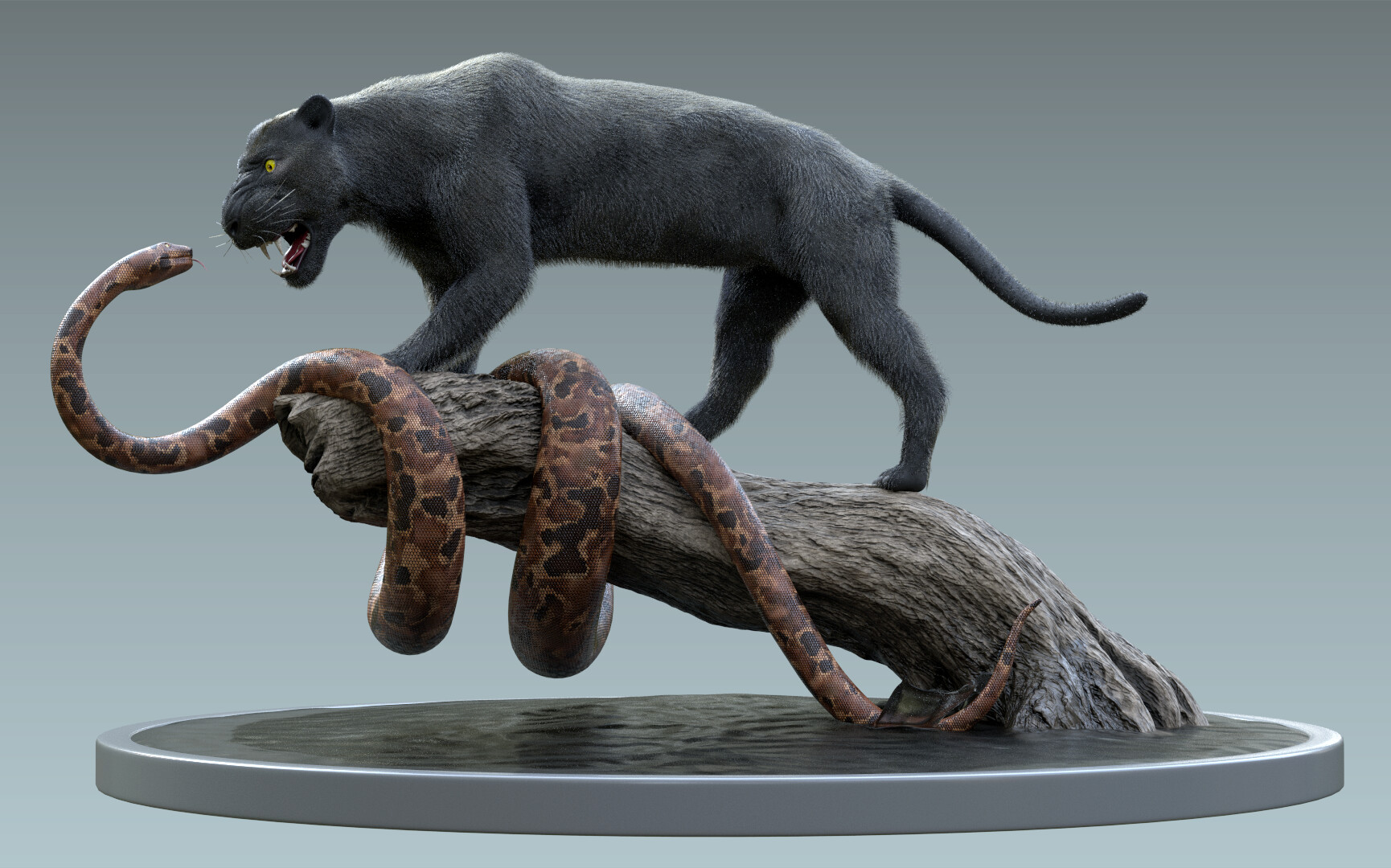 ArtStation - Black Panther vs Python