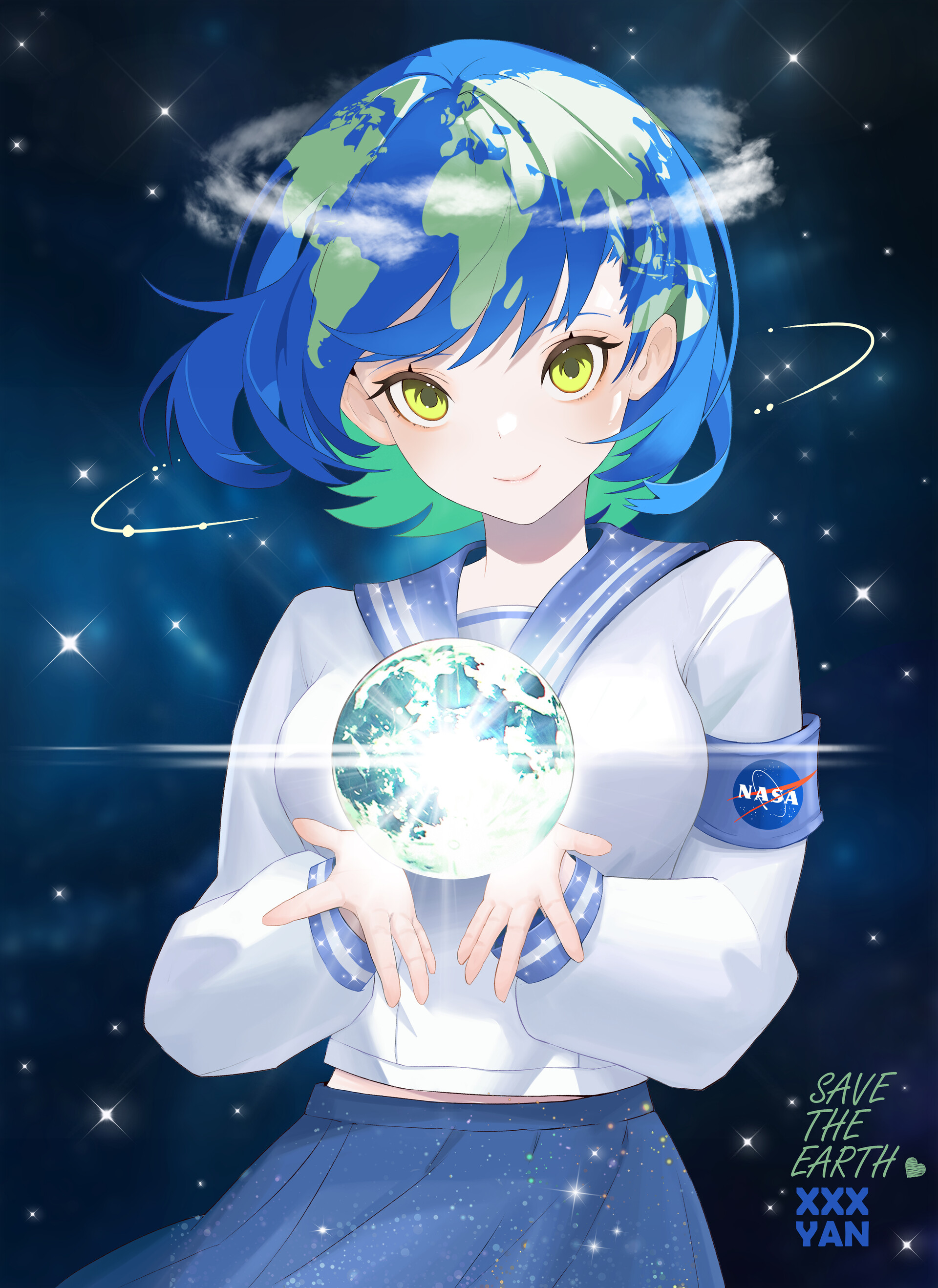 ArtStation - 45亿岁地球老母爆改18岁青春小娘 ！EARTH-CHAN