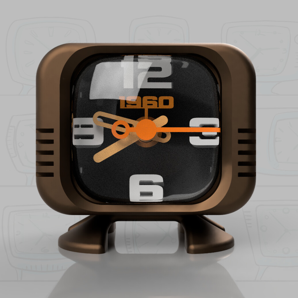 ArtStation - DESK CLOCK '' TV 1960'' from initial idea to prototype and ...