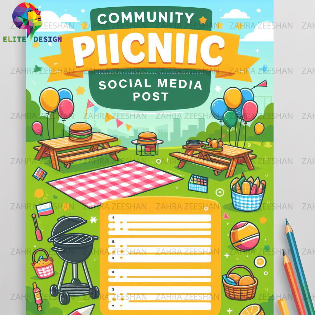 ArtStation - community picnic FLYER #SOCIALMEDIAPOST