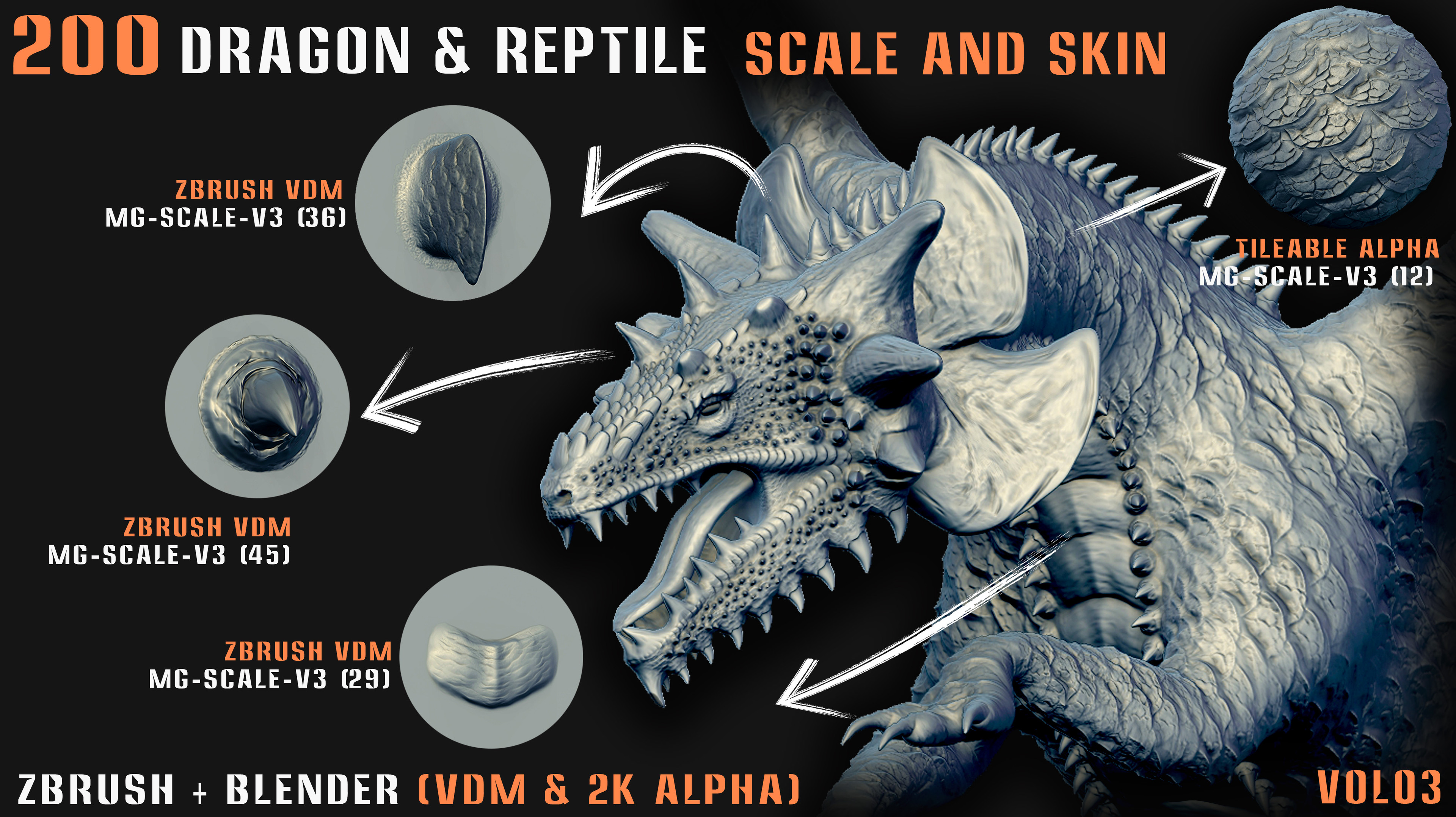 Mona Ghafourian - 200 Dragon & Reptile Scale and Skin (VDM + Alpha ...