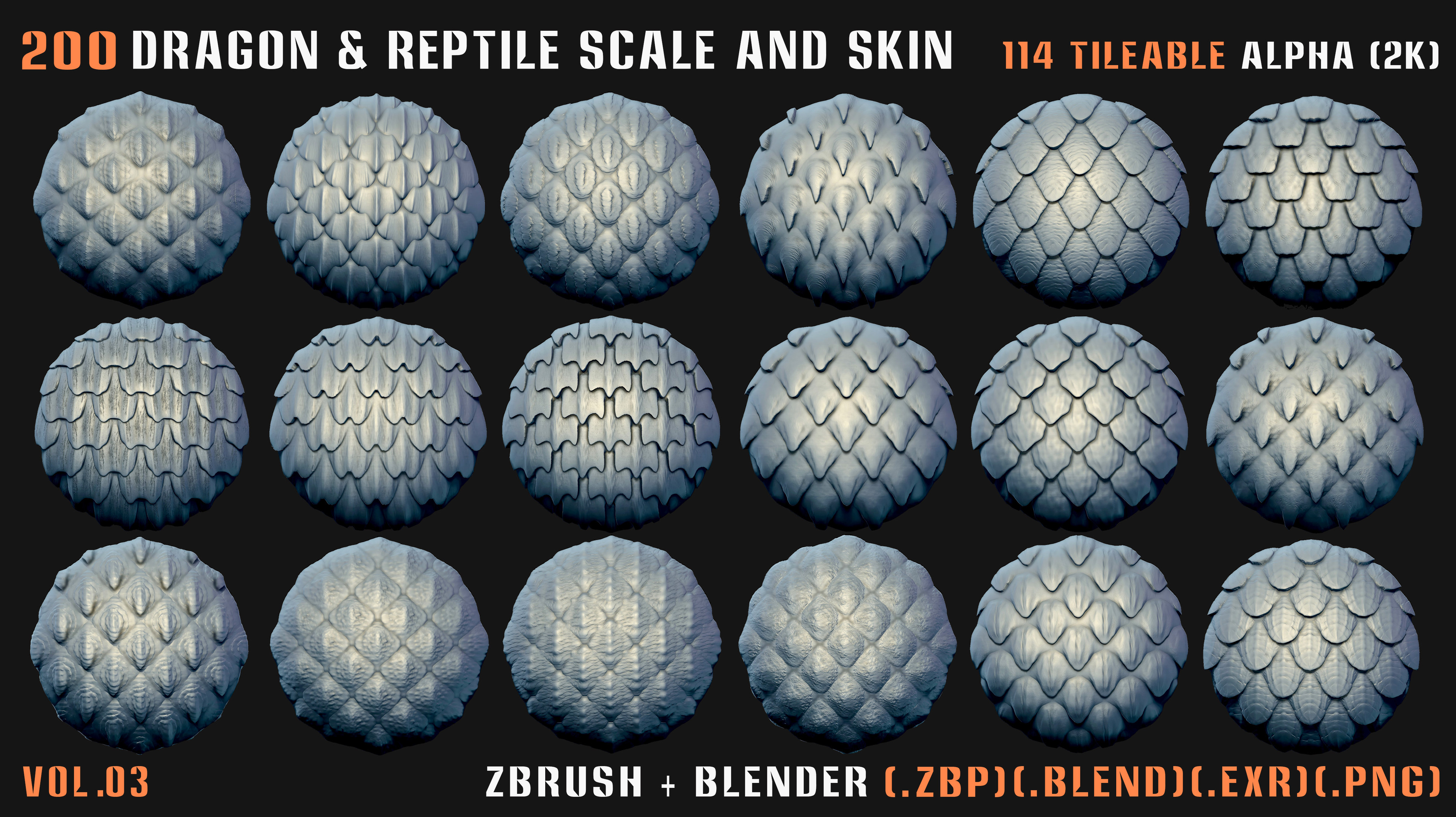 Mona Ghafourian - 200 Dragon & Reptile Scale and Skin (VDM + Alpha) - Vol.03