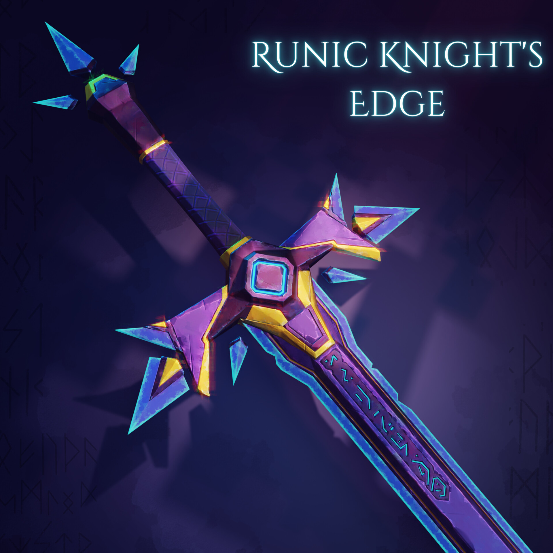 ArtStation - Runic Knight's Edge ( STYLIZE SWORD )