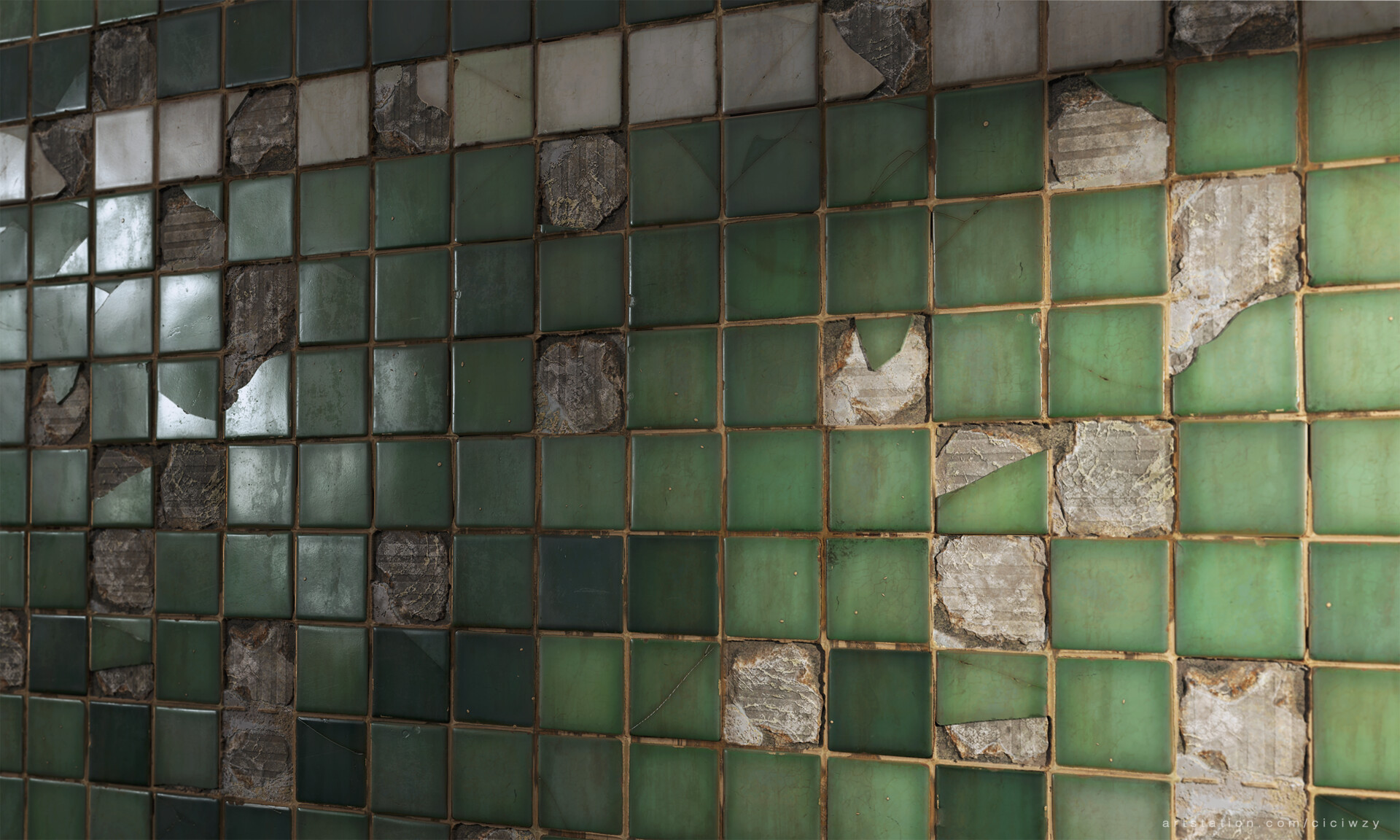 Ziyi Wang - Broken ceramic tile - Substance Designer