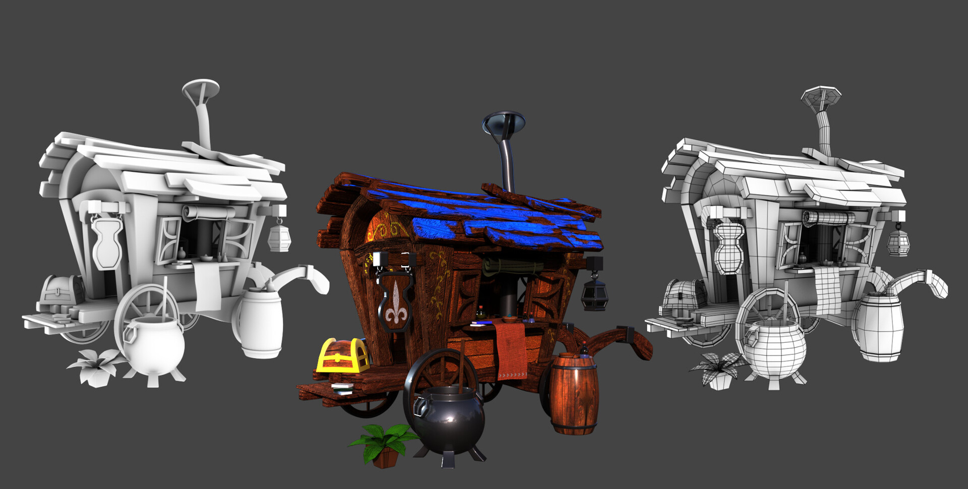 ArtStation - Potion Merchant's Wagon