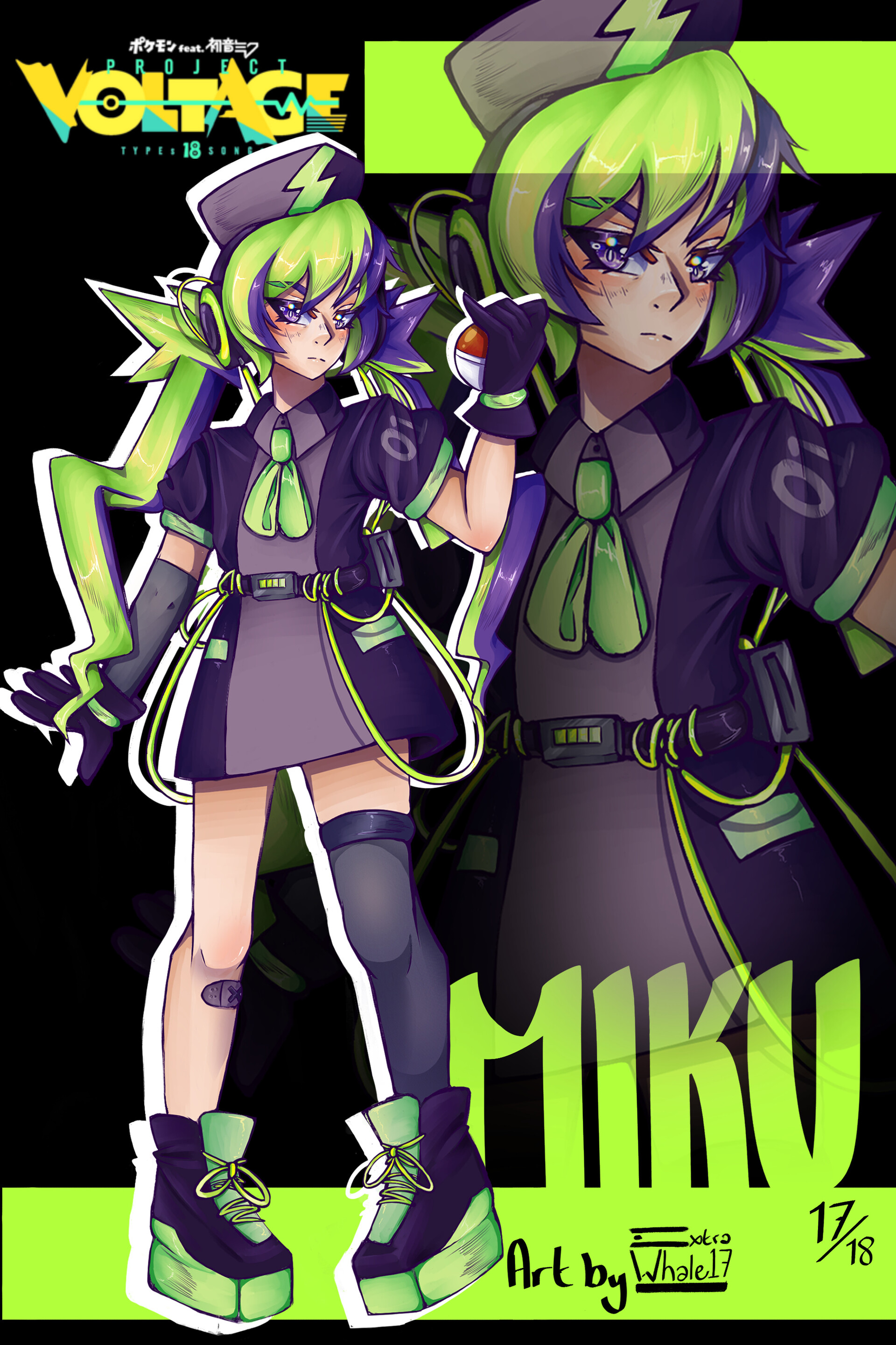 ArtStation - Project Voltage: Hatsune Miku Poison x Electric type ...