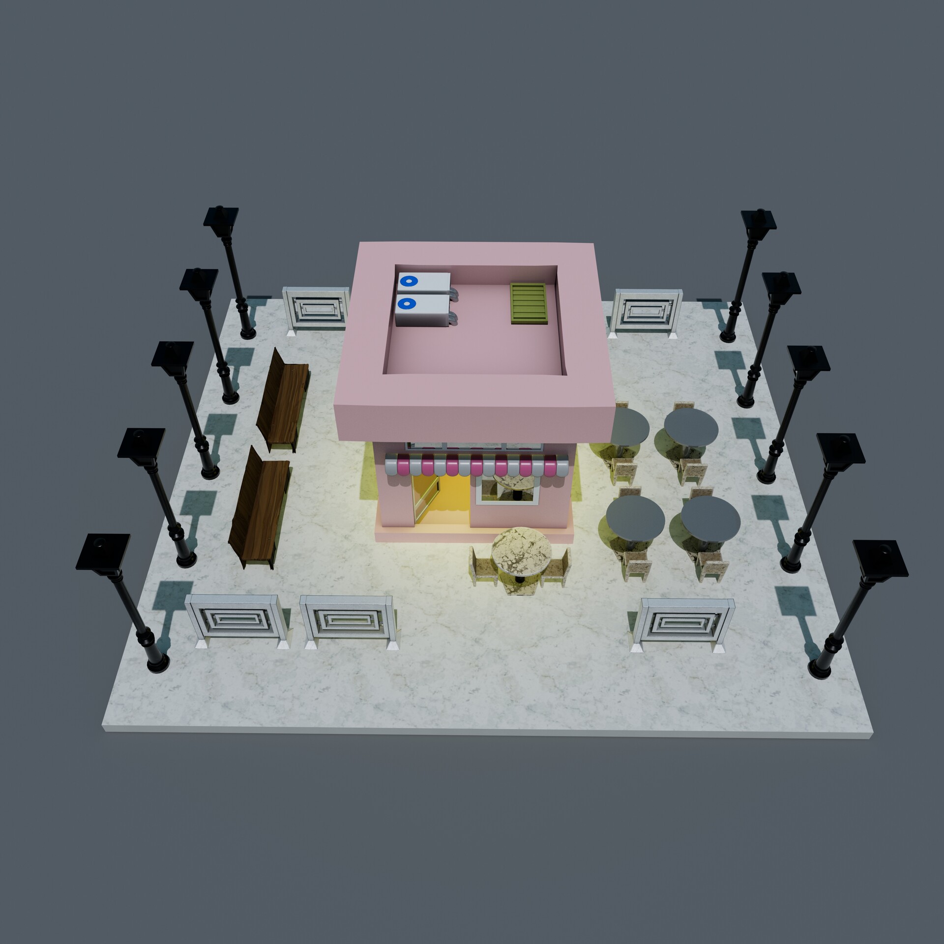 Ashi khandelwal - Here is the 3D model of cafe . It has 3D Environment ...