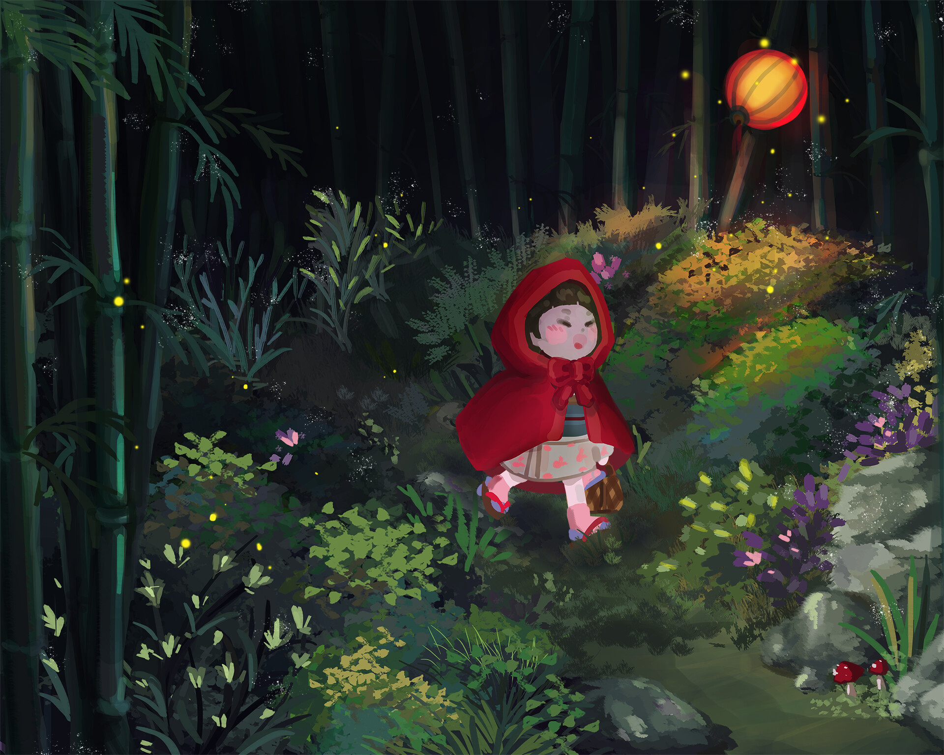 ArtStation - Red little riding hood Japan style