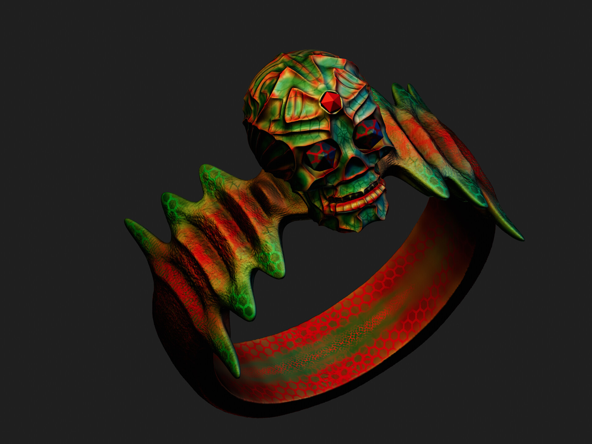 ArtStation - Skull ring 3d model