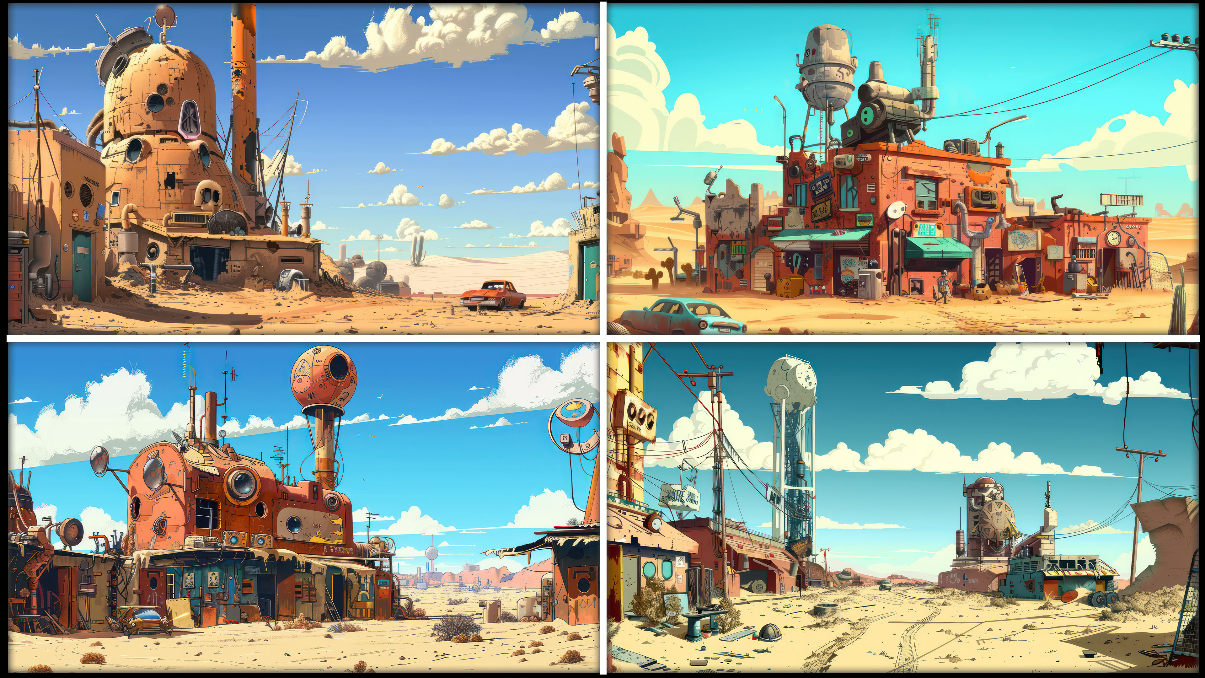 Ferial Concept - 🔹220 Atompunk Desert - Cartoon Concept Reference Image ...
