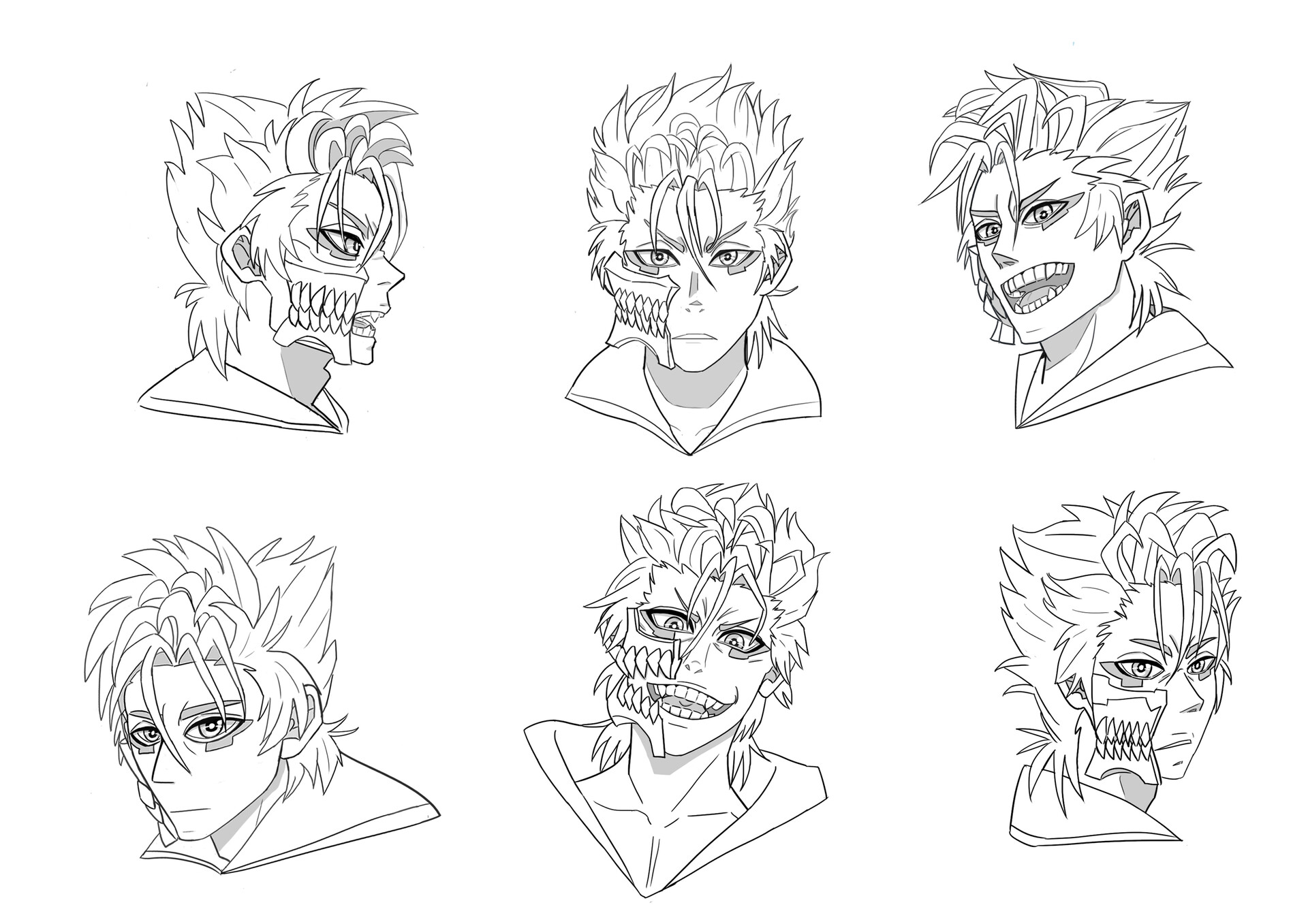 ArtStation - Character headshot/Expression practice with Grimmjow ...