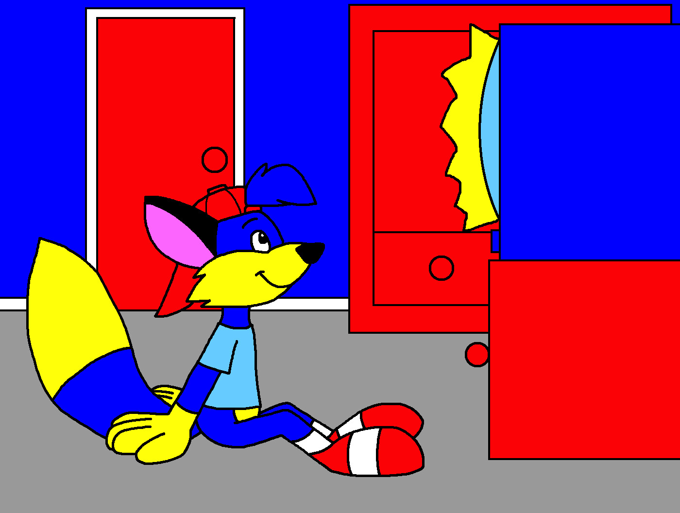 ArtStation - Alex the Fox watching a Television