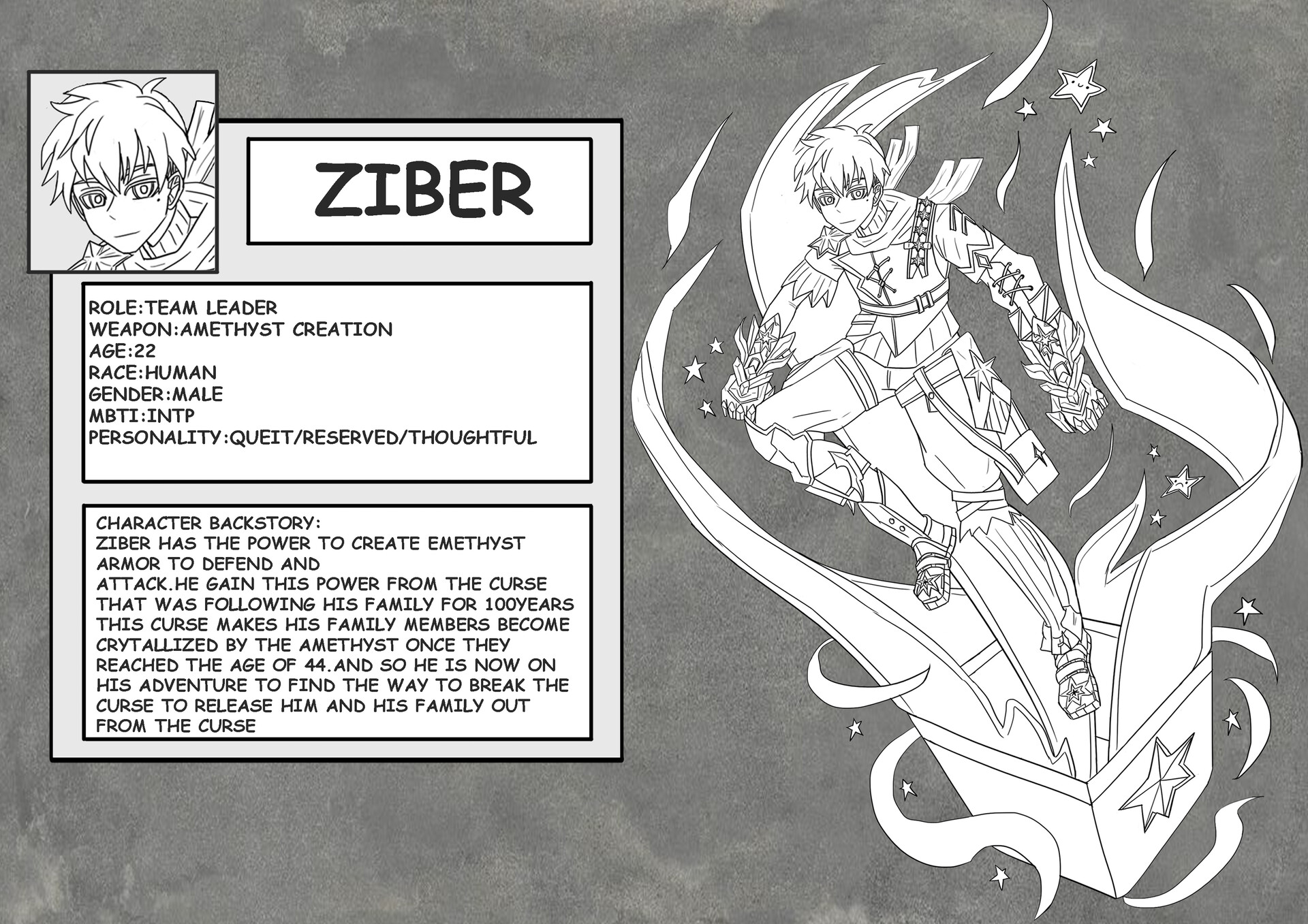 ArtStation - Meet my Oc Ziber !💎💜