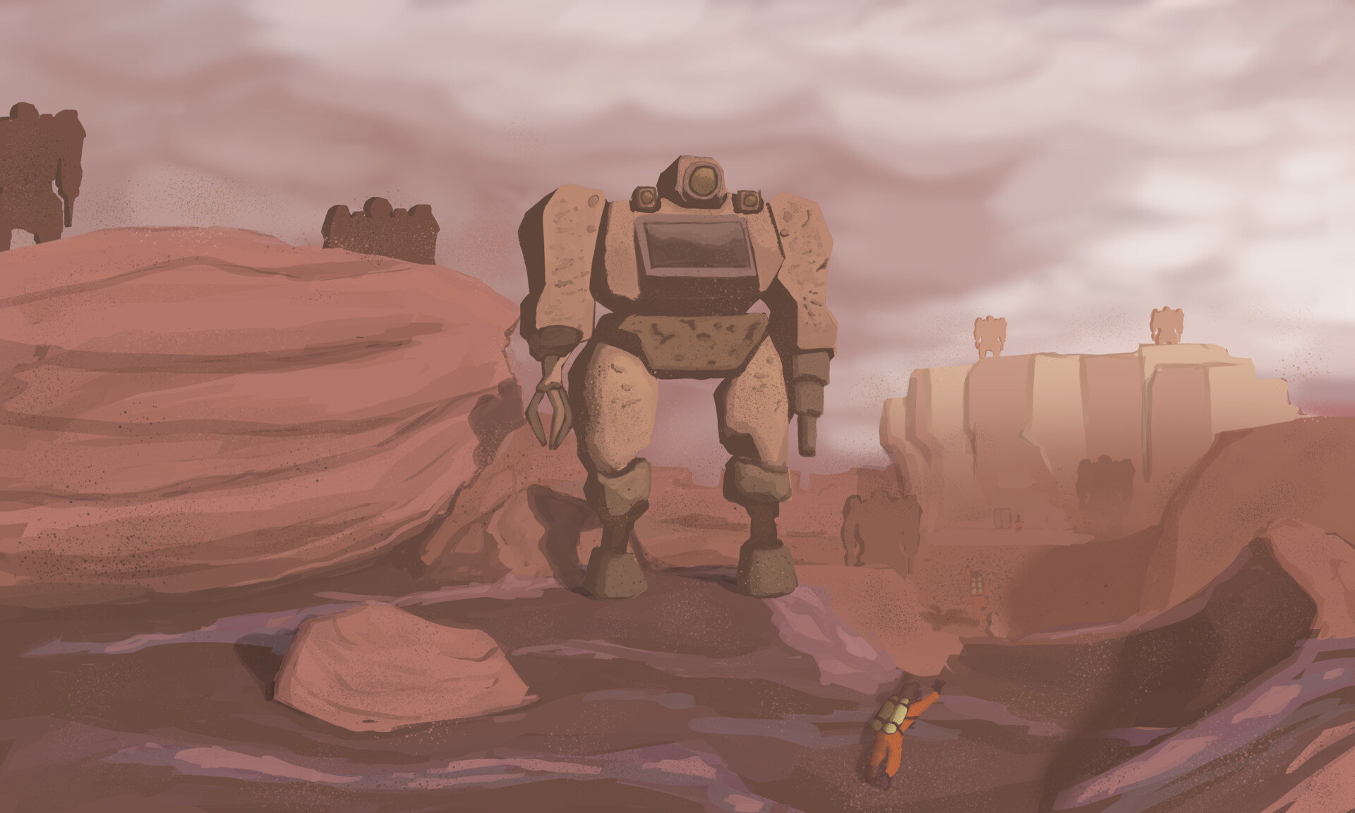 ArtStation - 5-Embrion Lethal Company paint study sketch