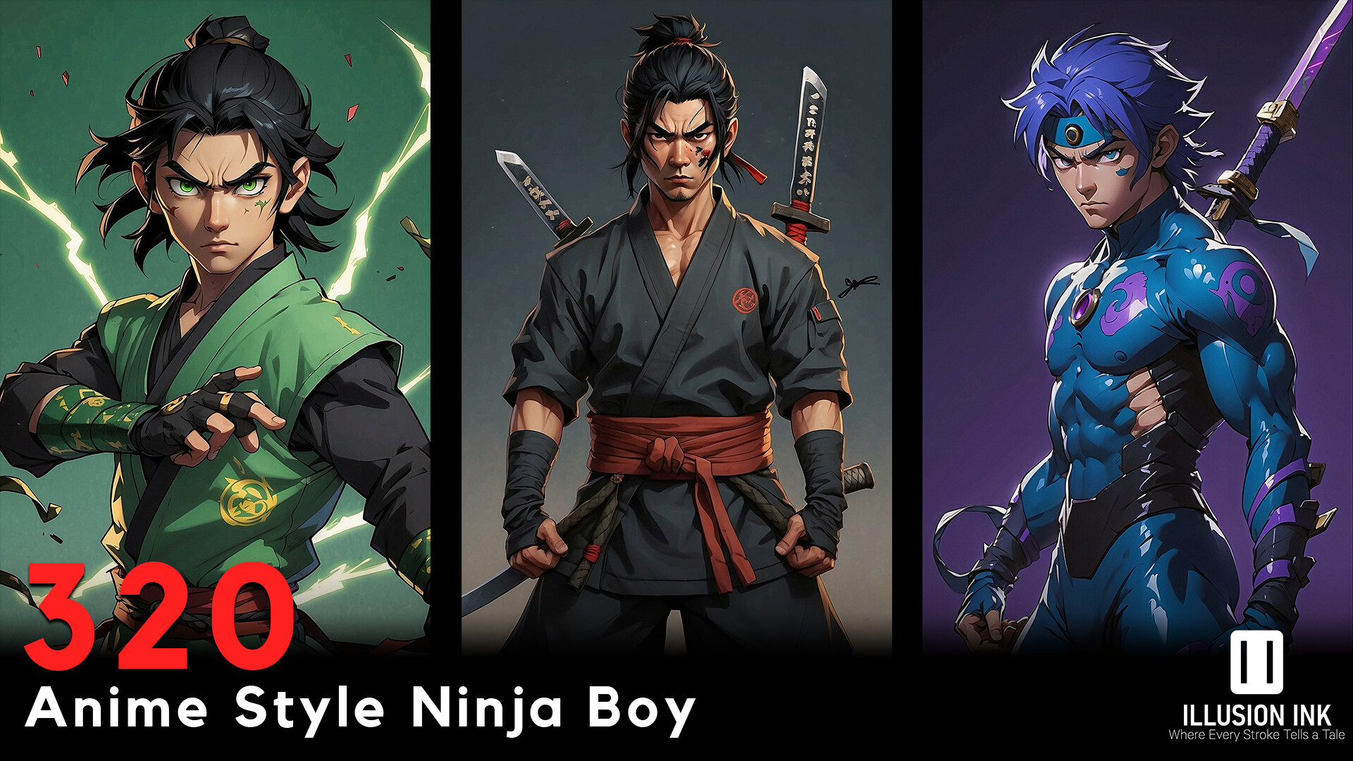 ILLUSION INK - 320 Anime Style Ninja Boy | 8K