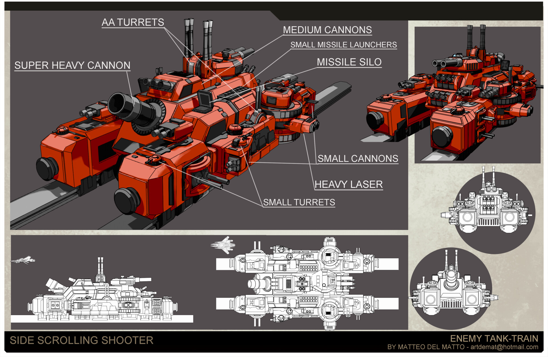 ArtStation - Side Scrolling Shooter - Enemy Tank-Train