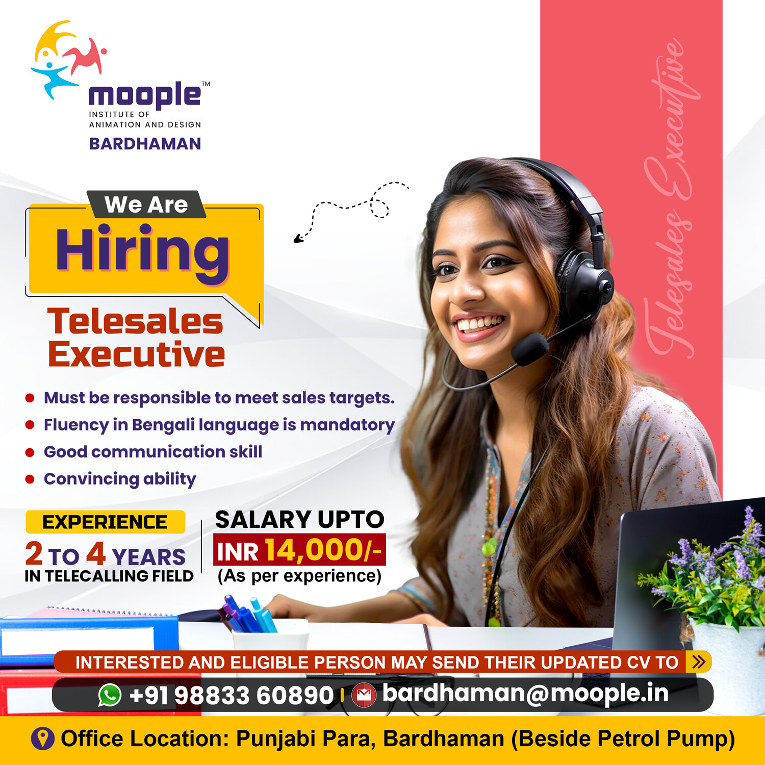 ArtStation - We Are Hiring Tele caller For Moople Bardhaman