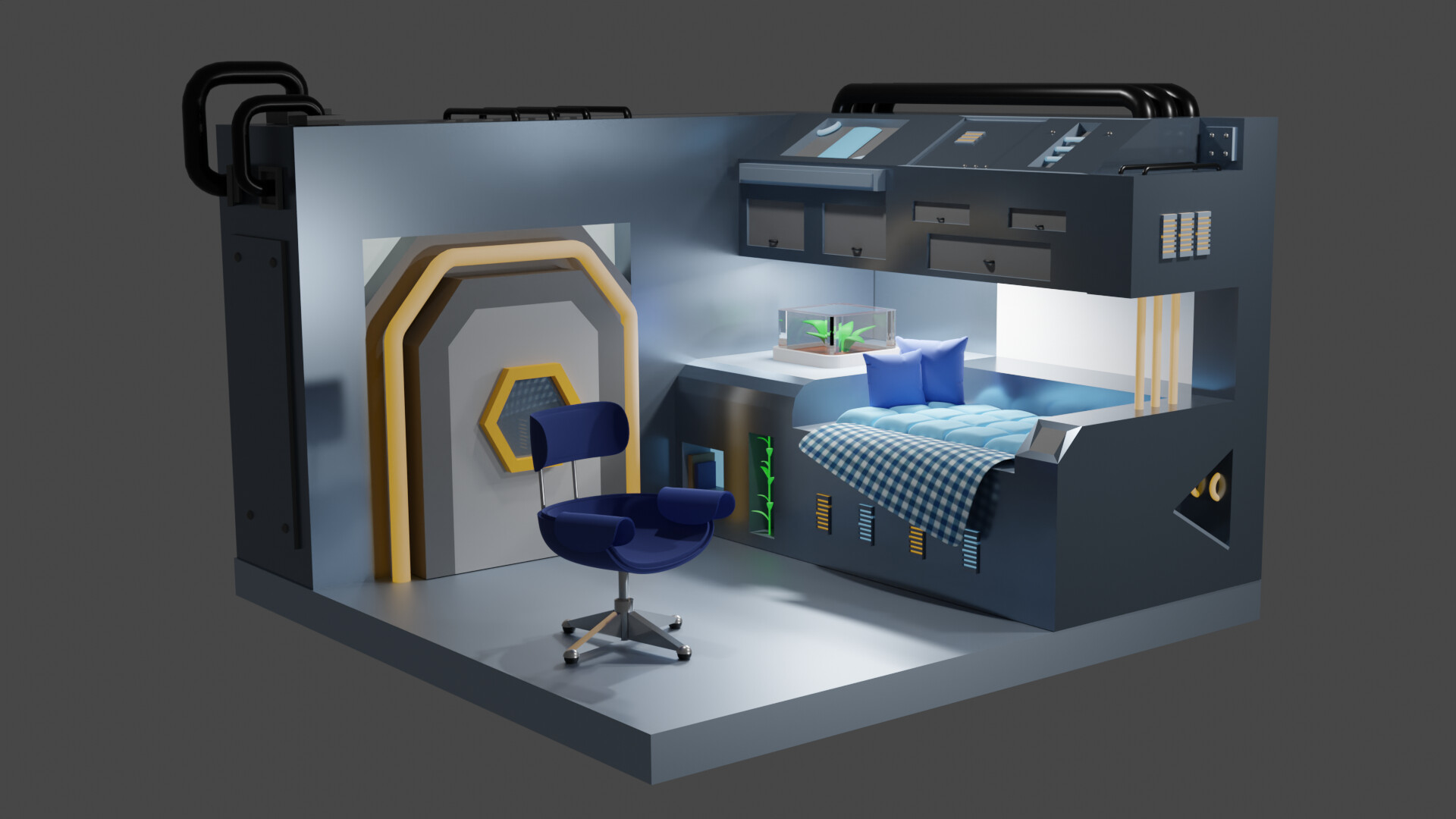 ArtStation - SCI FI room 3d model