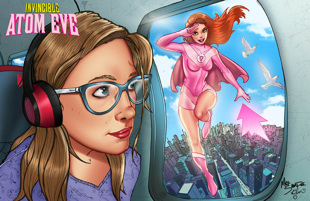 ArtStation - Invincible - Atom Eve - Comic Cover - Art by Mike Shampine