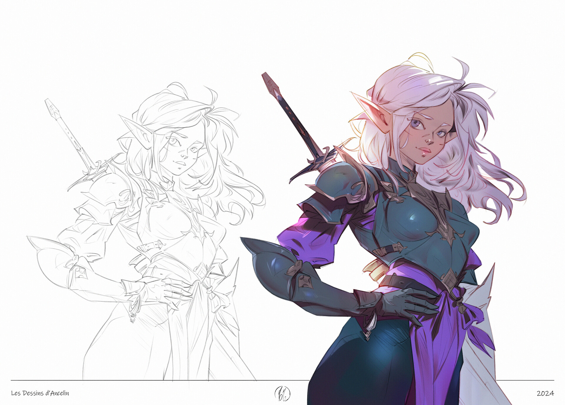 ArtStation - Purple Swordsman