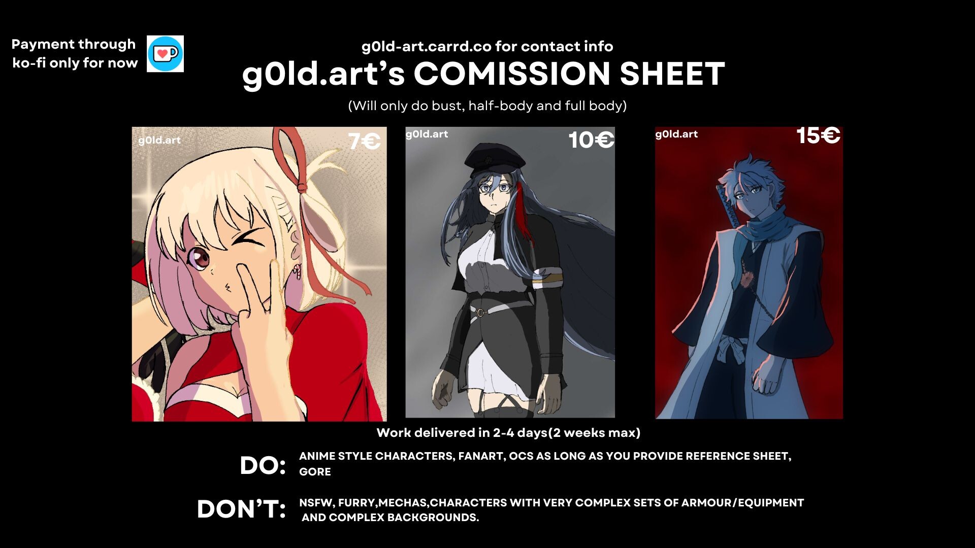 ArtStation - Commission Sheets