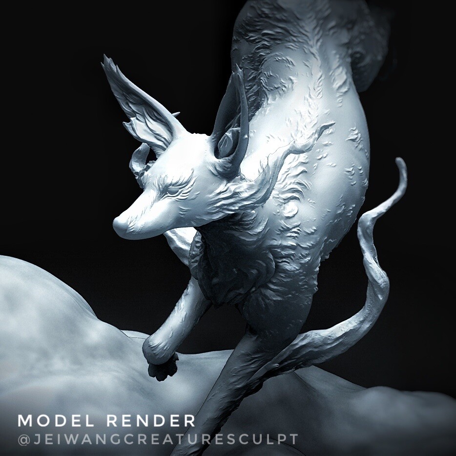 ArtStation - Mythical snow fox