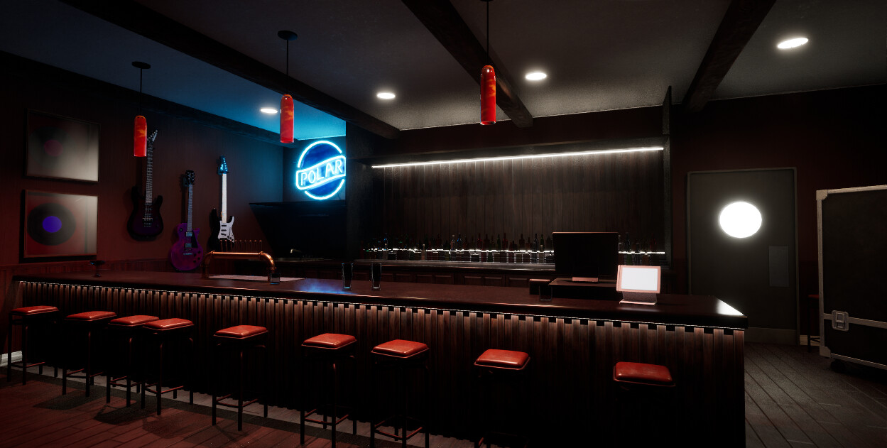 ArtStation - After Hours - Bar Game Environment