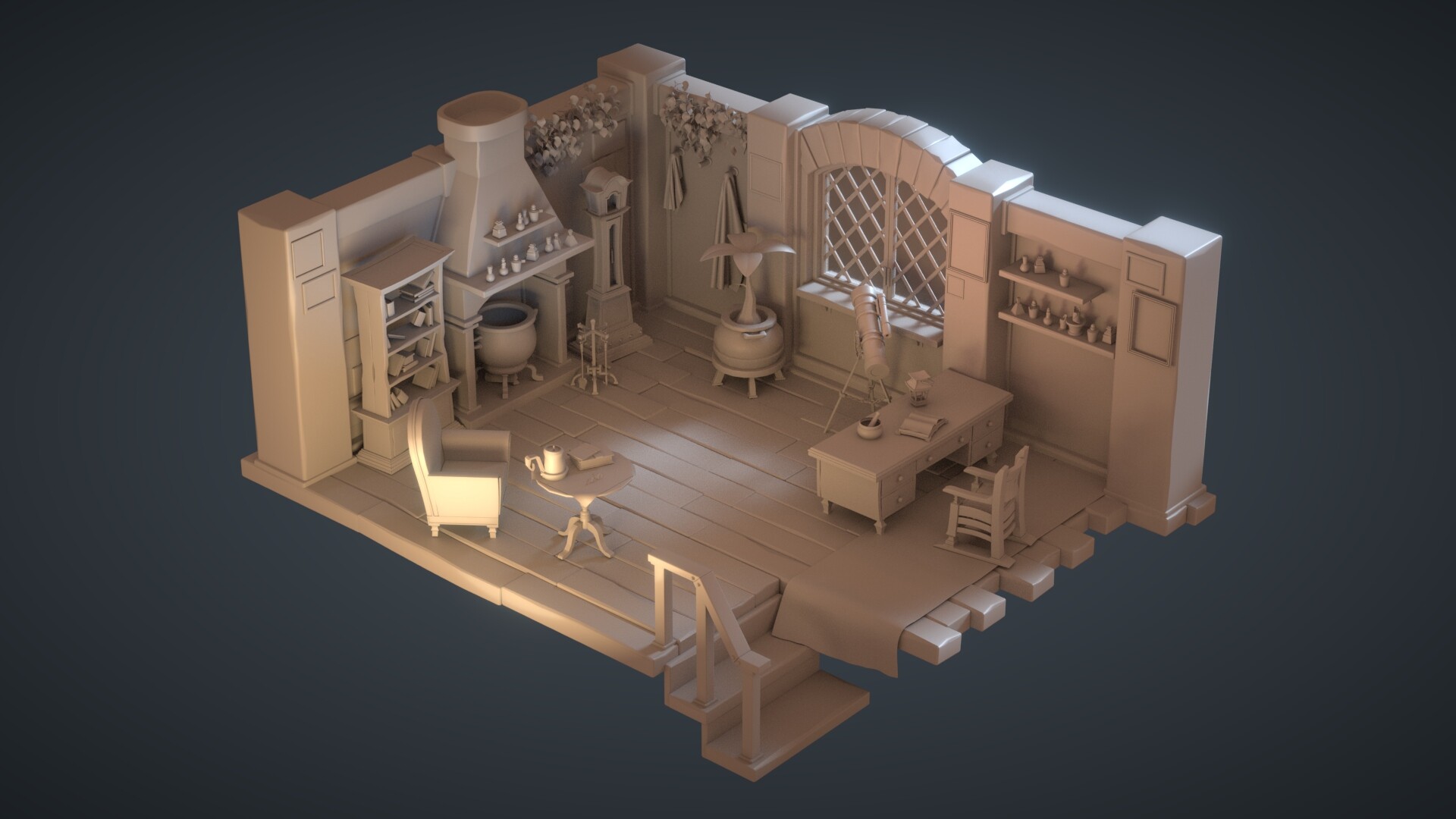 ArtStation - Alchemist work space 3D