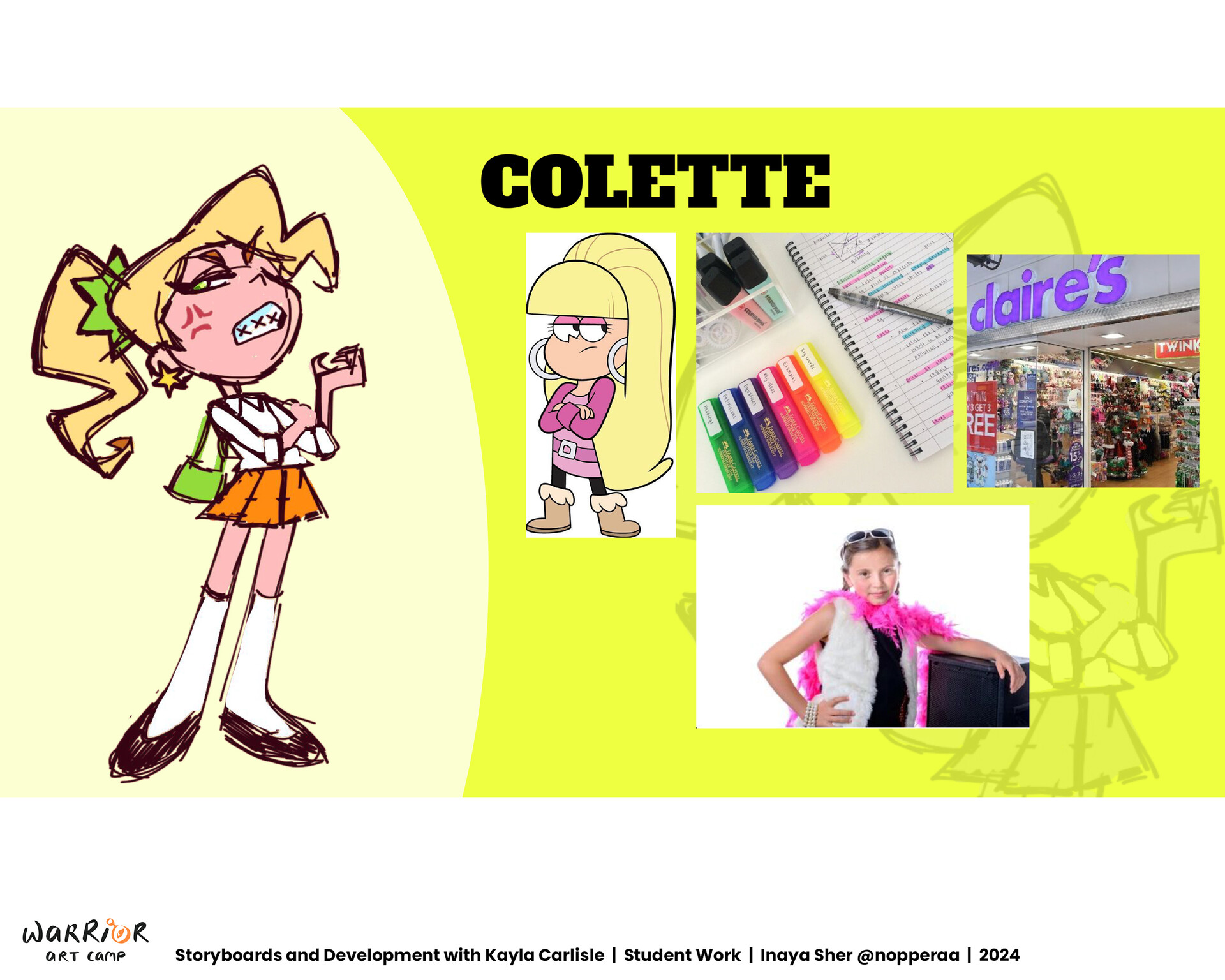 Warrior Art Camp - Inaya Sher | Storyboards and Development with Kayla ...