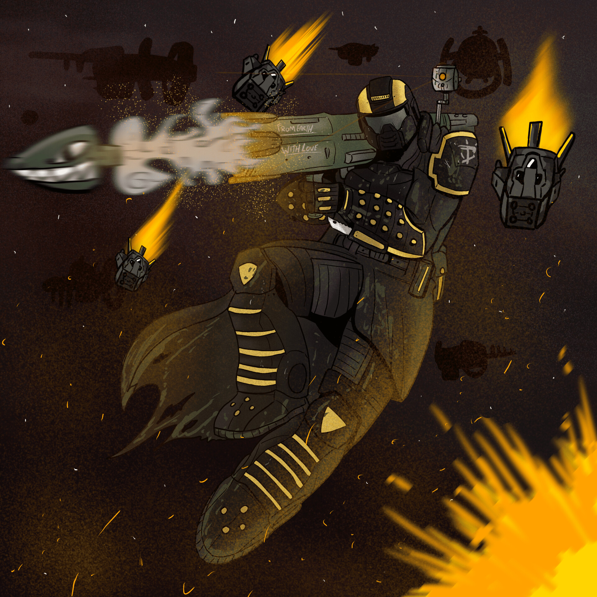 ArtStation - Hellfall Slayer (Doom/Helldivers/Halo ODST skin)