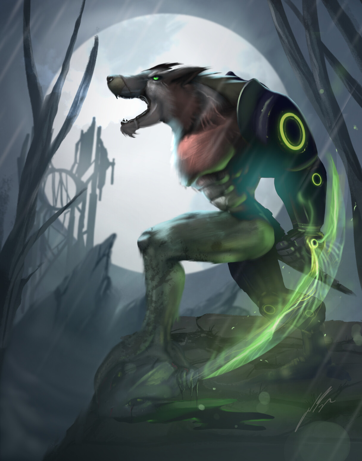 ArtStation - Cyborg Wolf