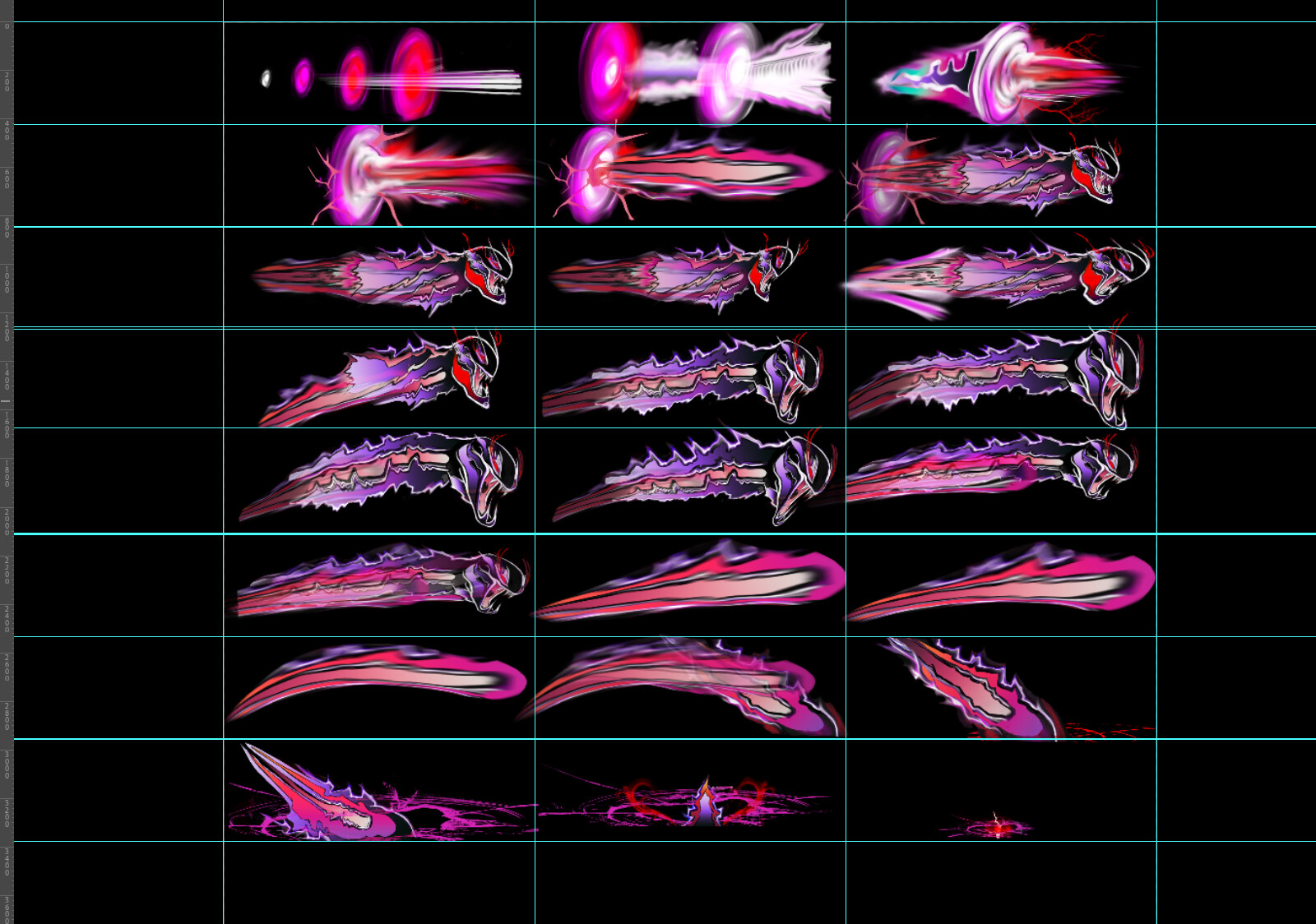ArtStation - Hand drawn sprite sheet - summoned projectile prototype