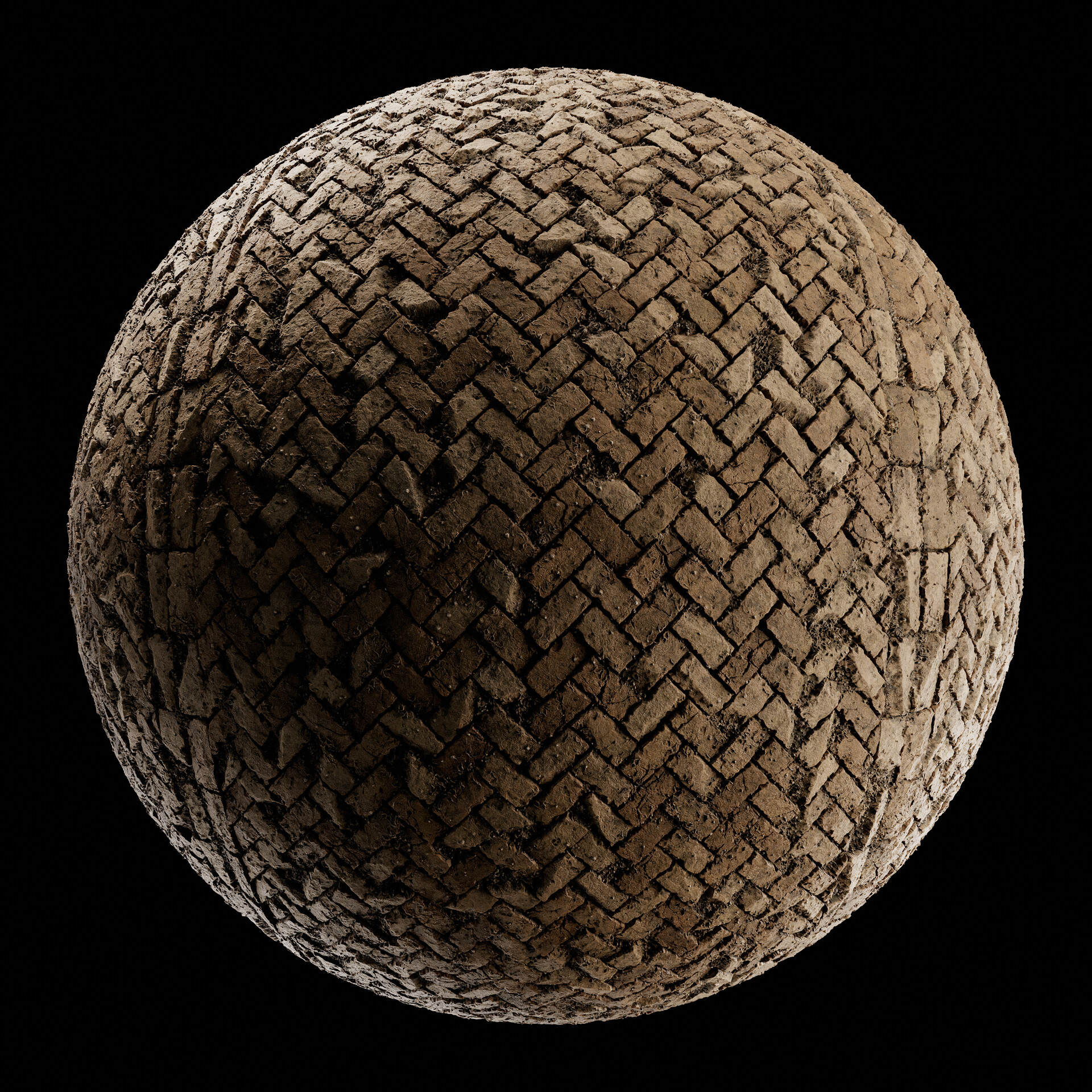 InstaMAT - Stone Pavement Herringbone Bricks