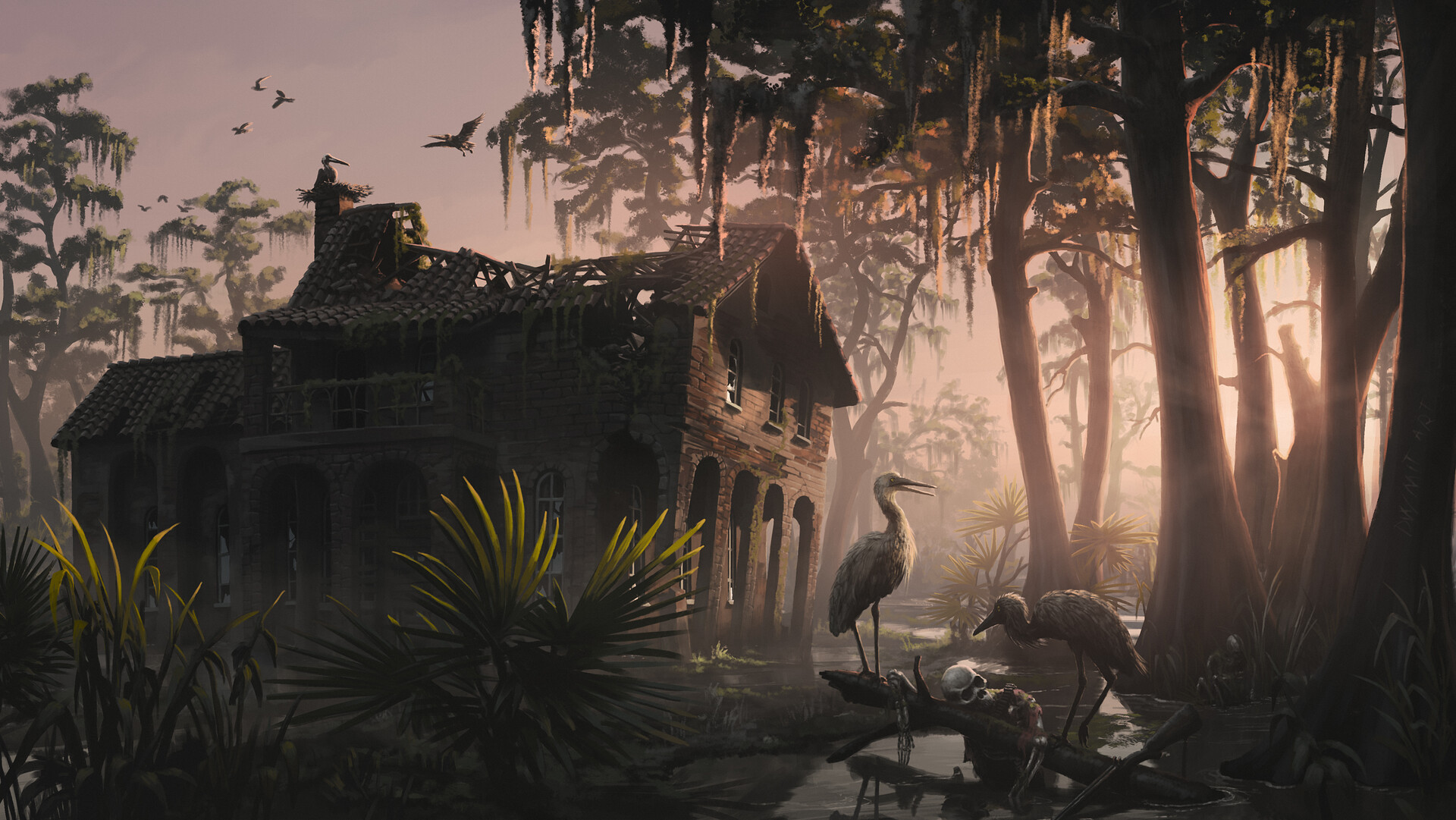 ArtStation - Swamp louisiana