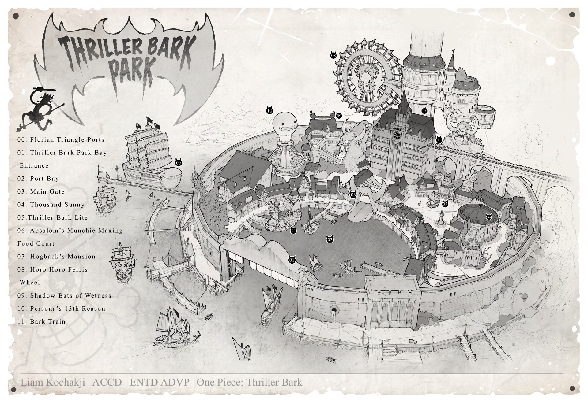 ArtStation - One Piece THRILLER BARK Theme Park Design