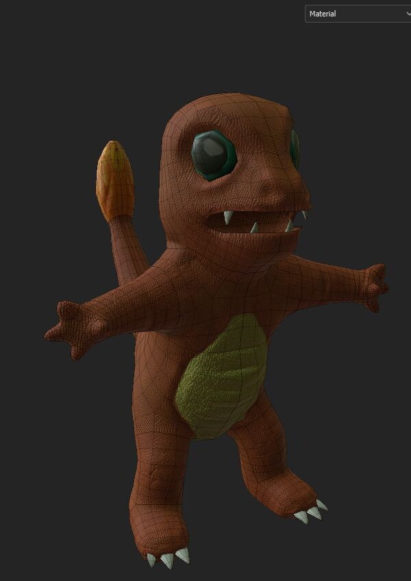 Nick Fox - Charmander Low Poly Game Character