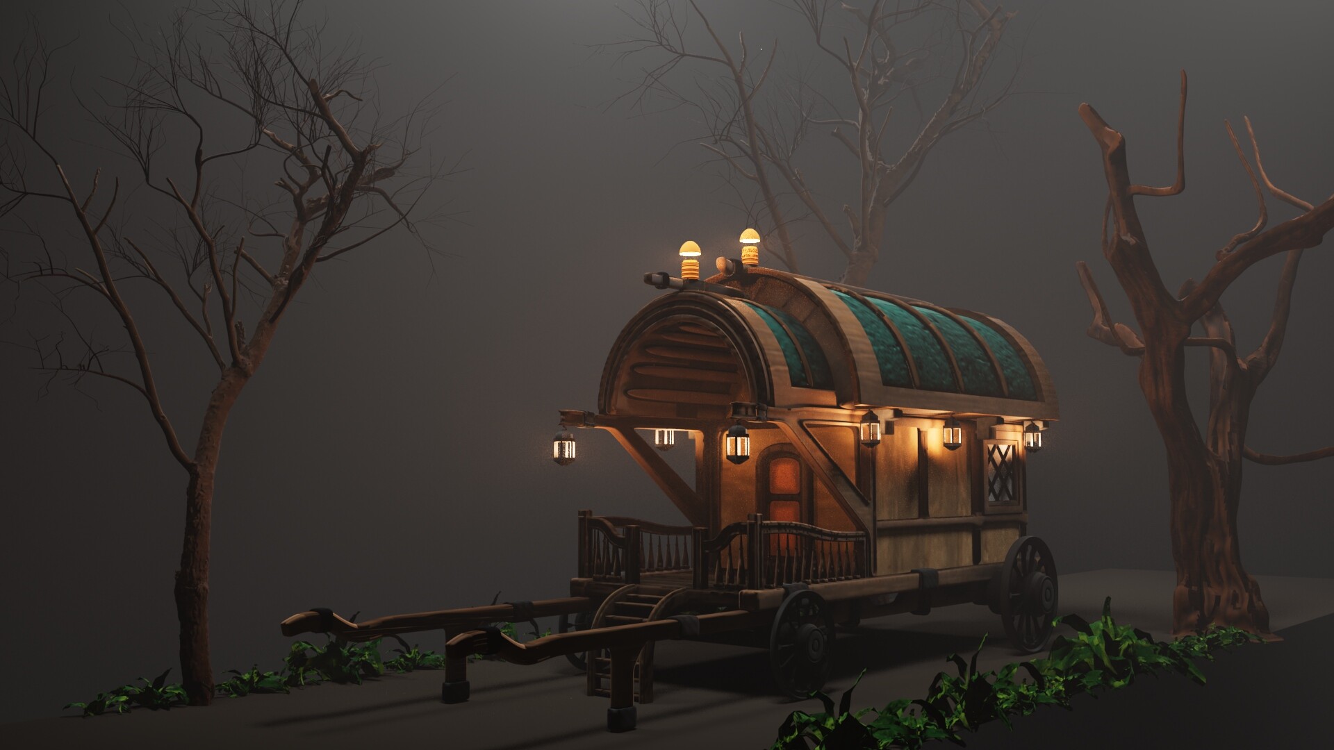 ArtStation - Fantasy Caravan Cart