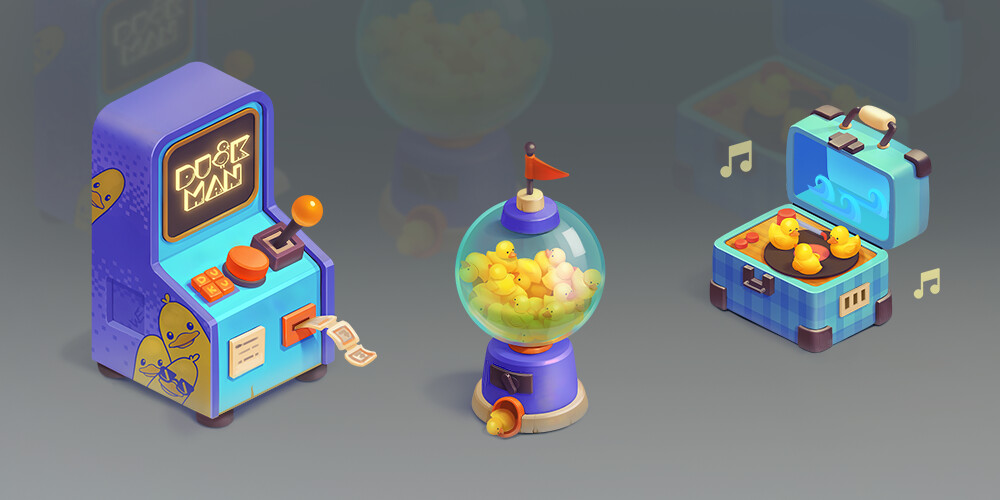 ArtStation - 2D Duckie Props Design
