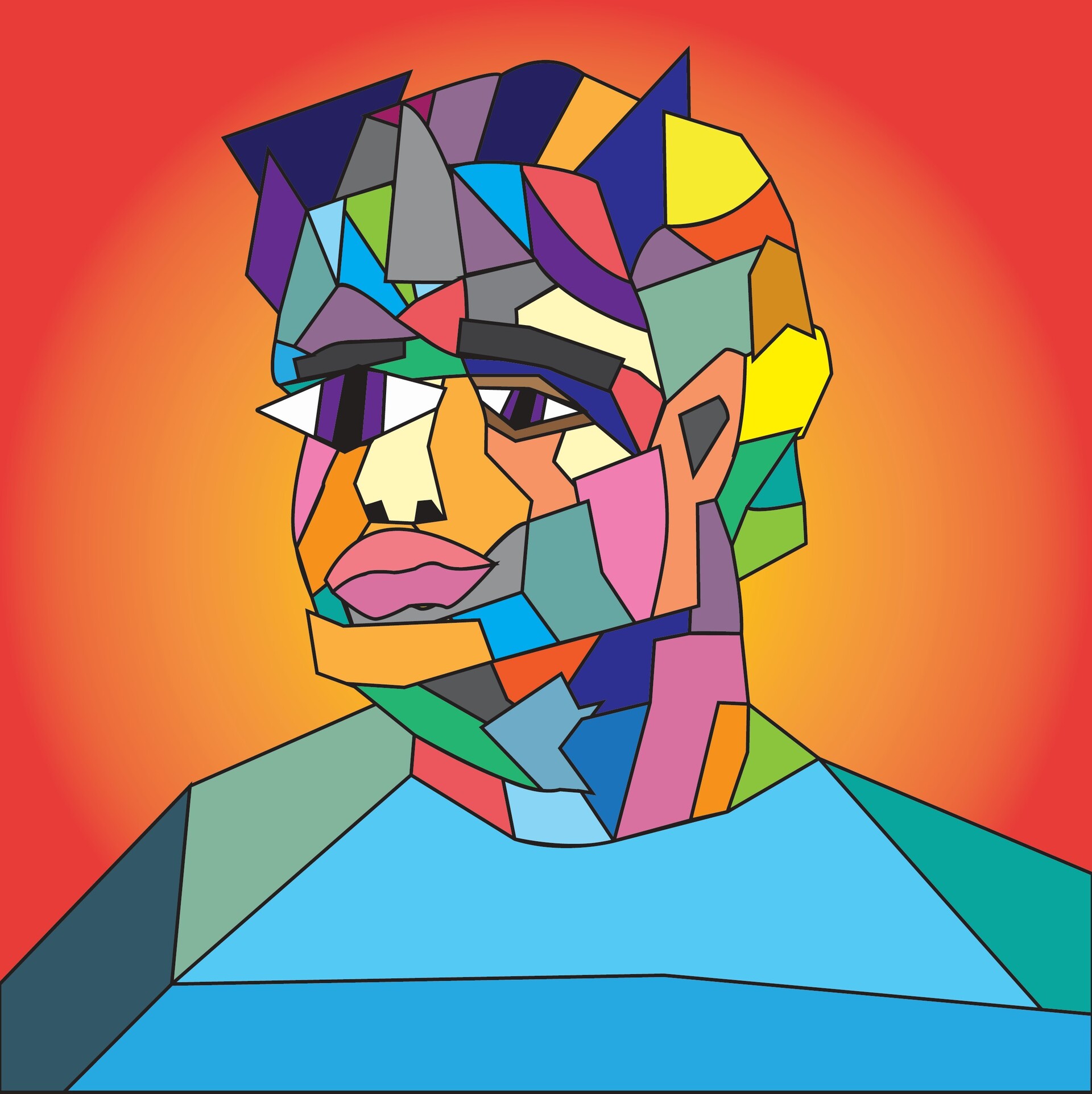 ArtStation - Cubist Self Portrait