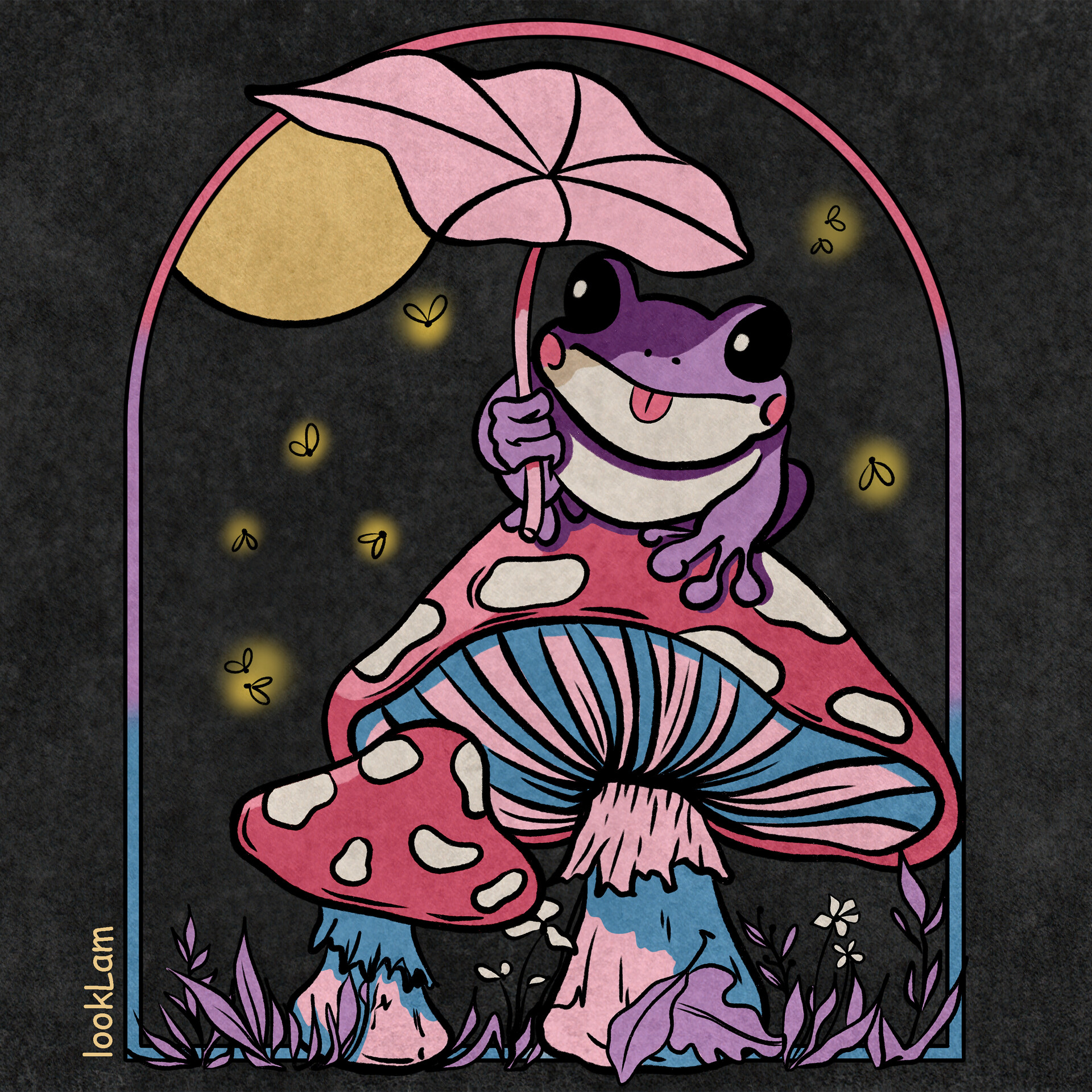 ArtStation - Cute Frog On Mushroom