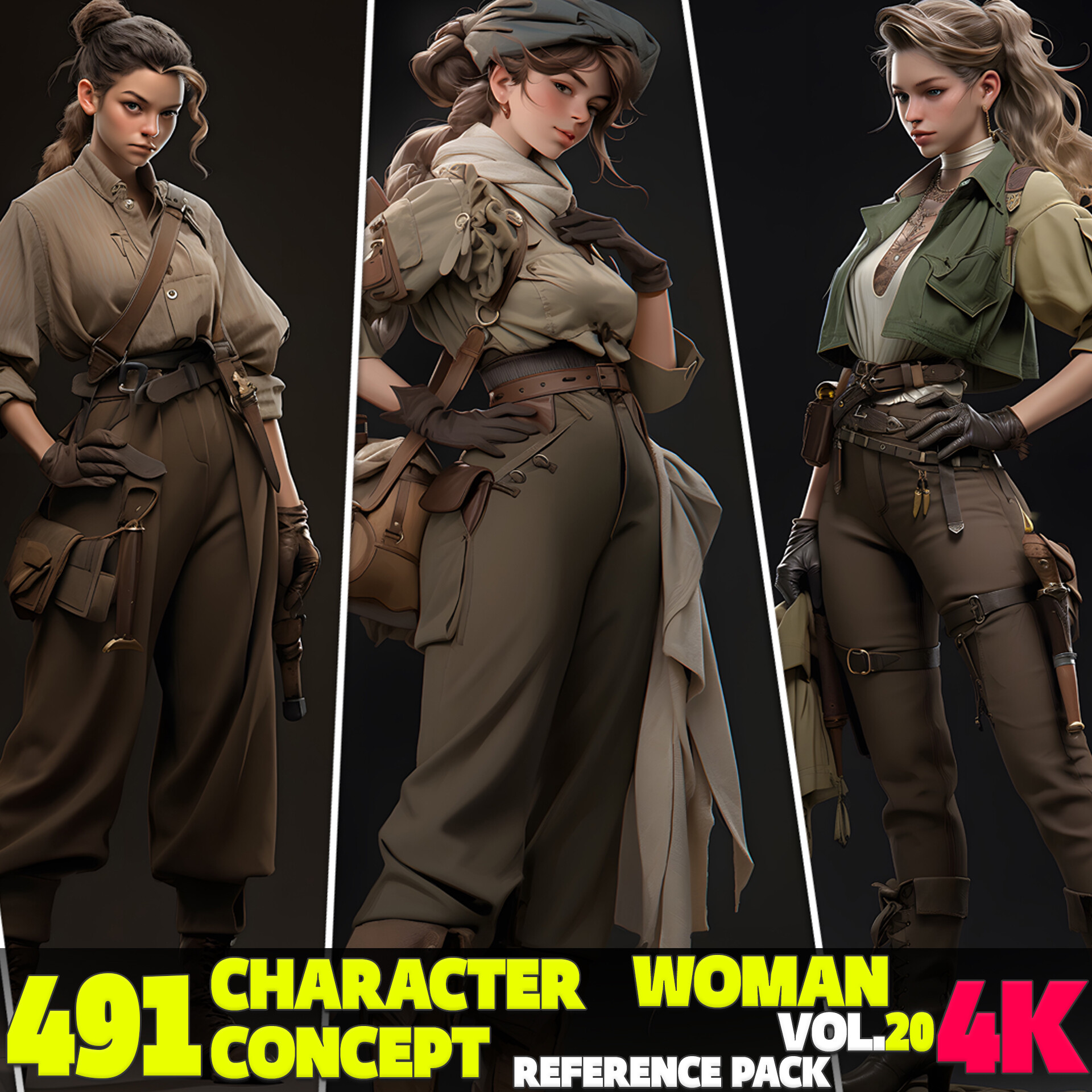 ArtStation - 491 4K Character Concept Reference Pack Vol.20