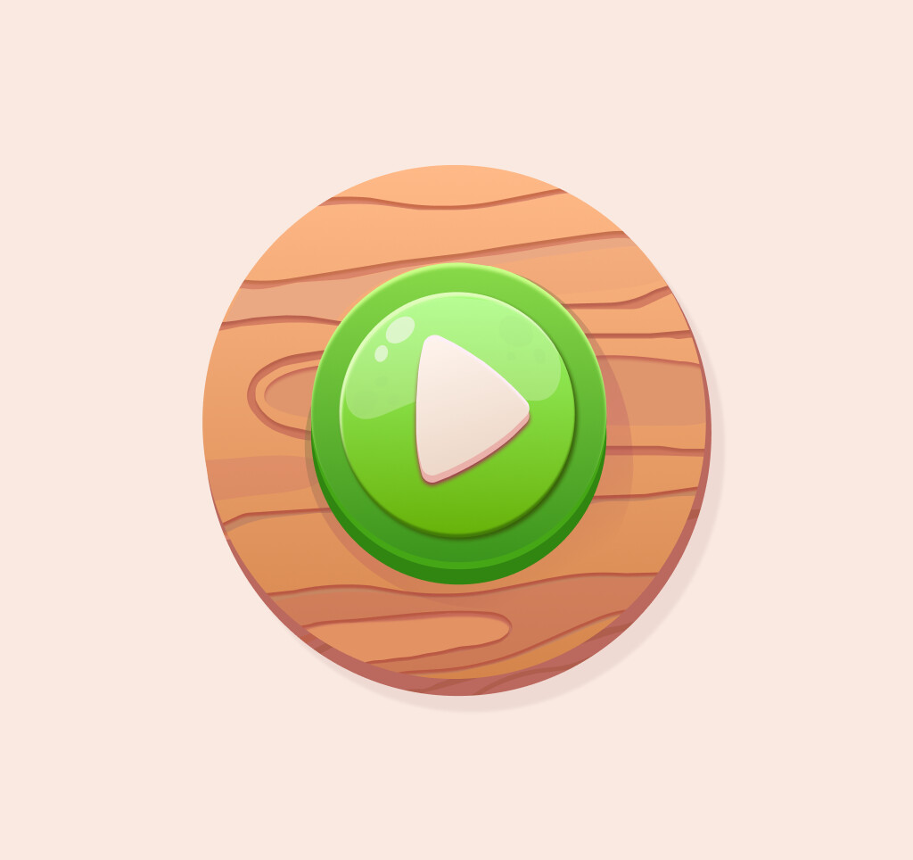 ArtStation - Woody UI Play Button