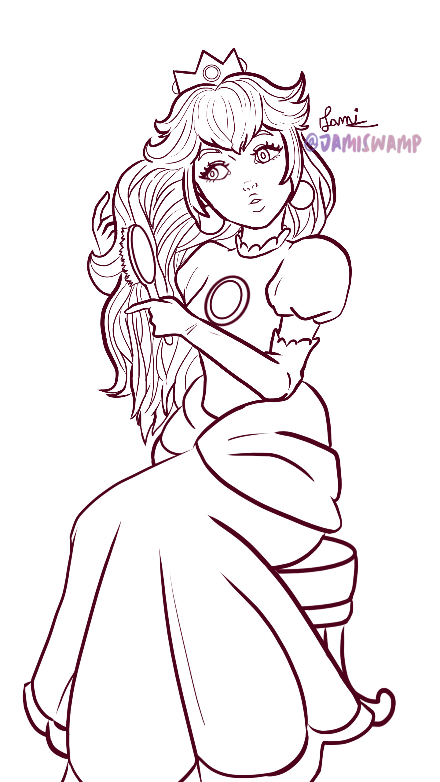 super smash bros princess peach coloring pages