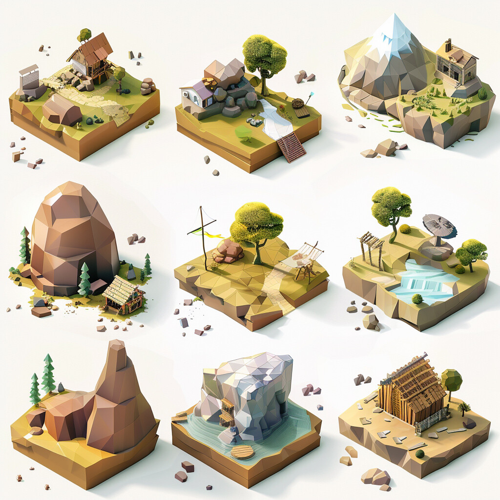 ArtStation - Mobile game low poly assets 1