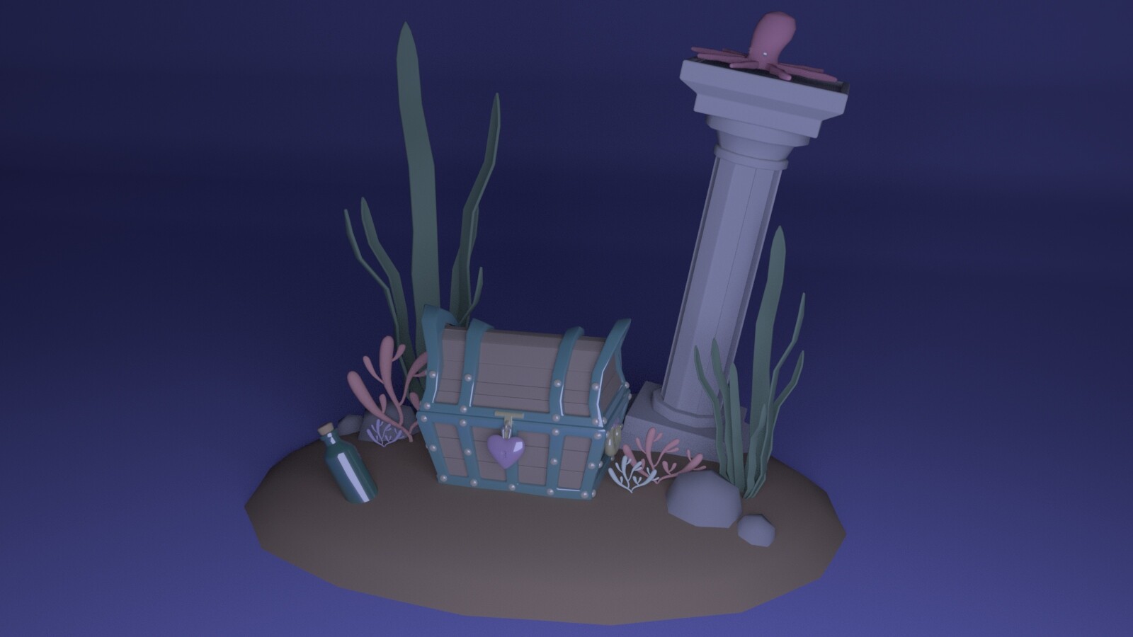 ArtStation - Underwater Scenery 3D Model (Low Poly)