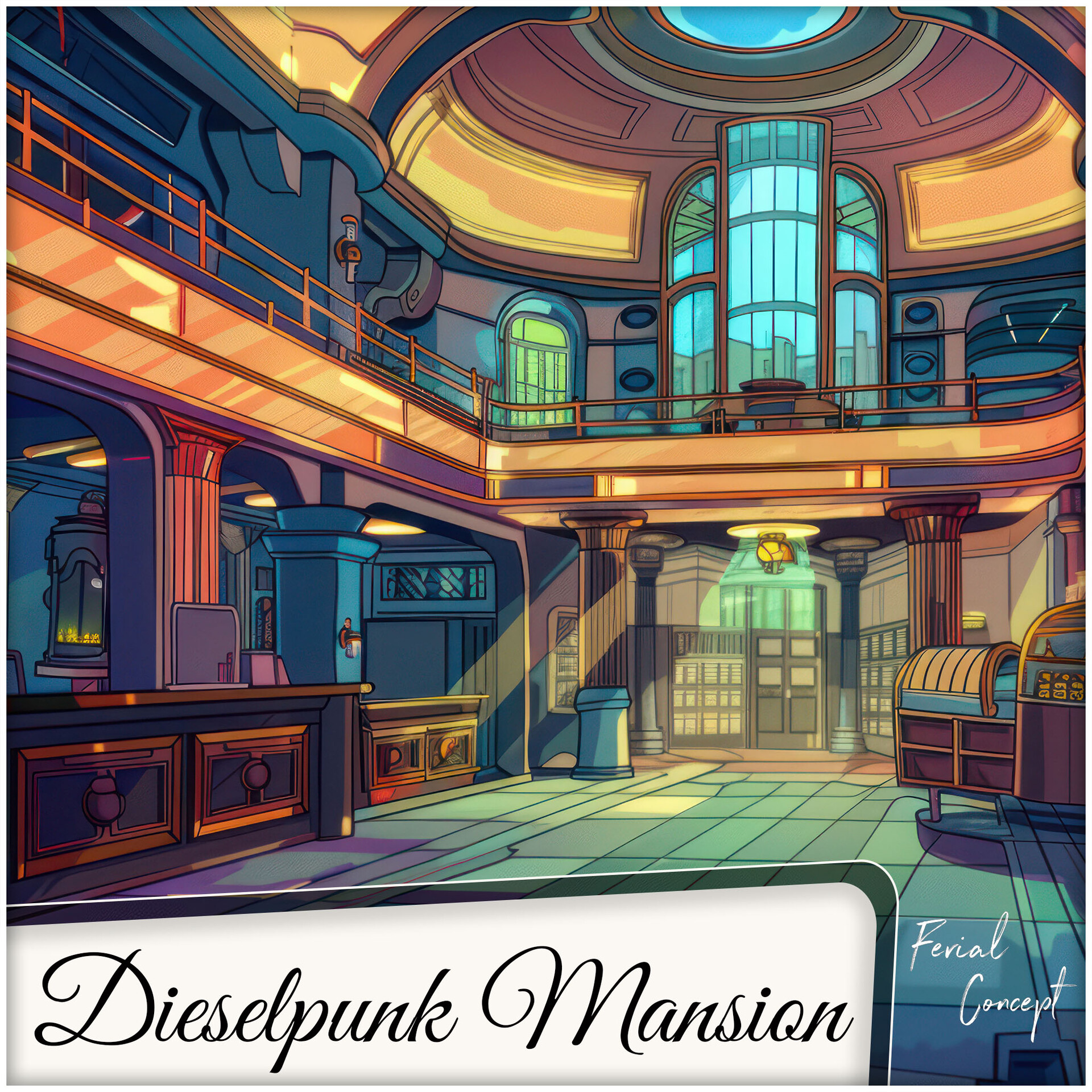ArtStation - 🔹220 Dieselpunk Mansion - Cartoon Concept Reference Image ...